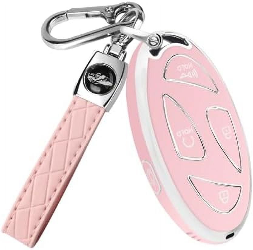 for Hyundai Ioniq 6 Key Fob Cover,Soft TPU 360 Degree Car Key Case Protector with Leather ...