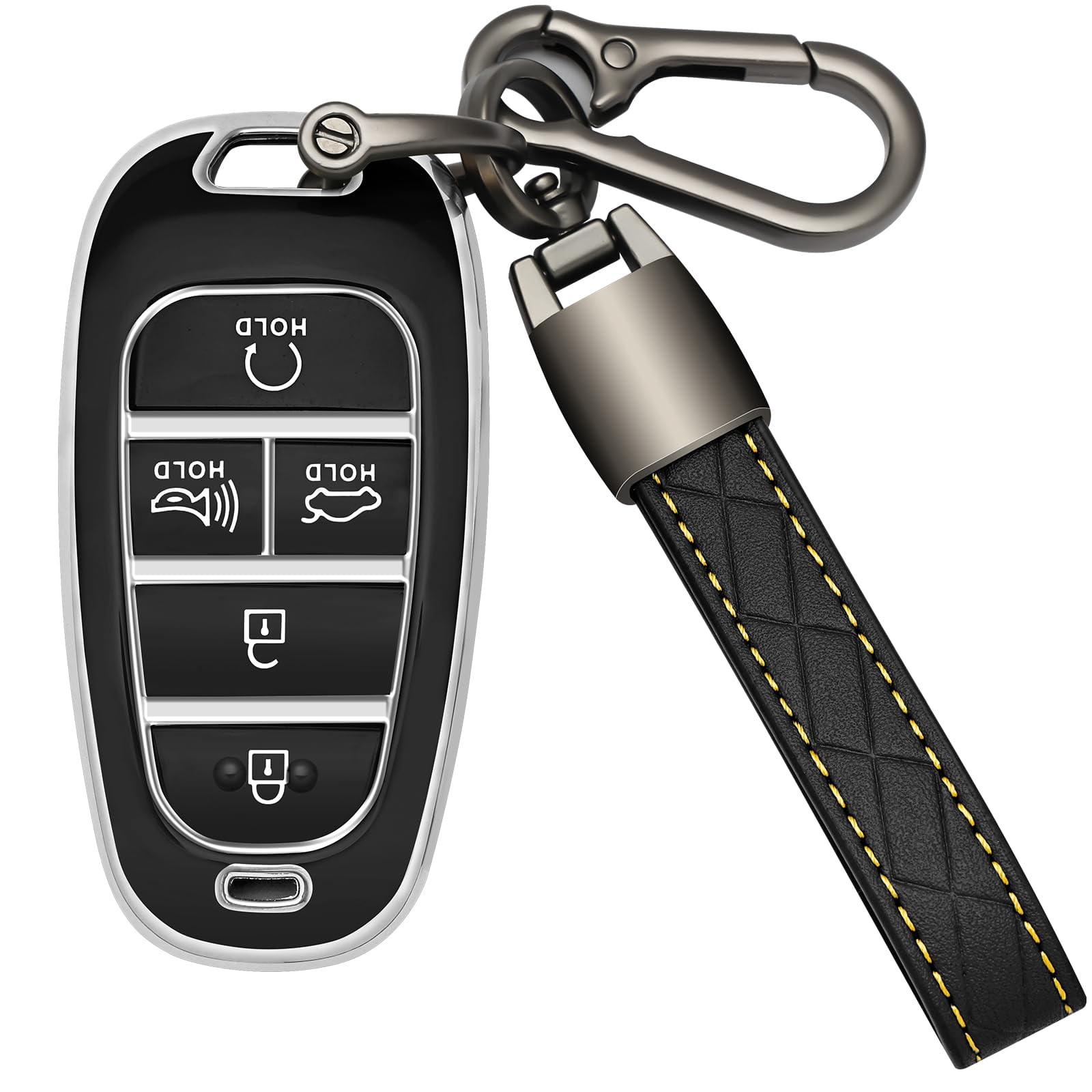 for Hyundai Key Fob Cover with Keychain TPU Car Key Case Shell 360 ...