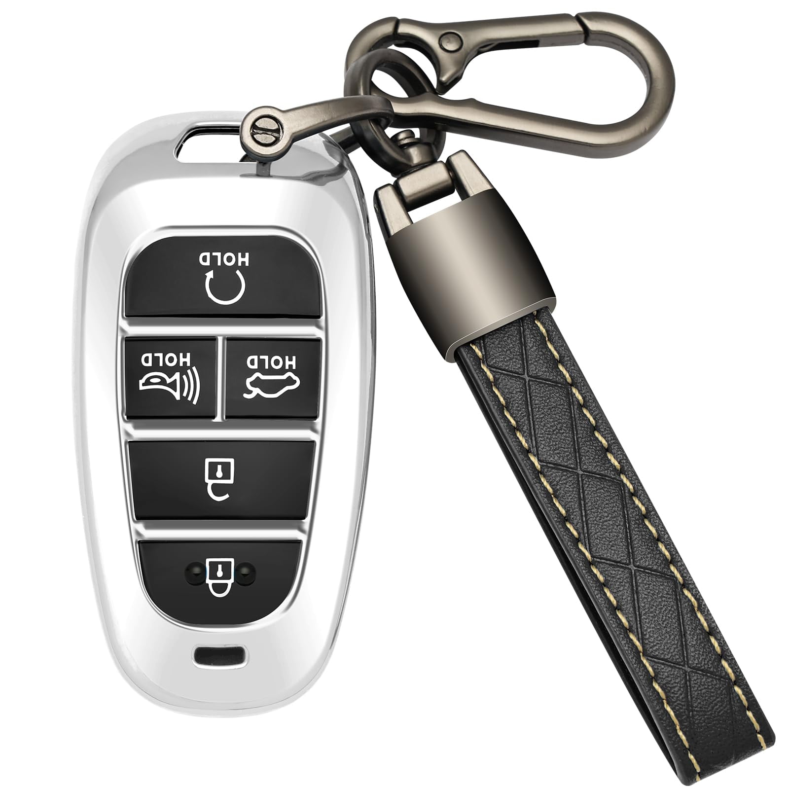 for Hyundai Key Fob Cover with Keychain TPU Car Key Case Shell 360 ...