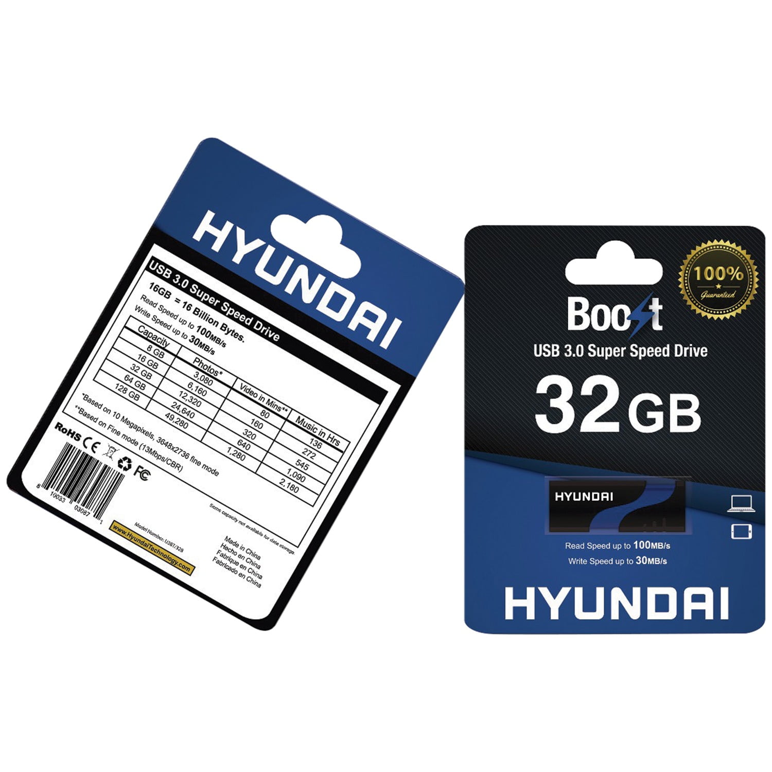 Hyundai Technology U3BT/32B 32GB Hyundai Boost USB 3.0 Flash Drive ...