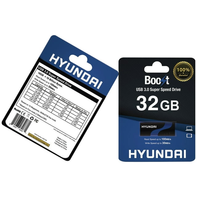 Hyundai Technology U3BT/32B 32GB Hyundai Boost USB 3.0 Flash Drive ...