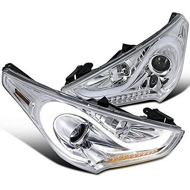 Hyundai Veloster Chrome LED DRL Projector Headlights w/ Sequential LED ...