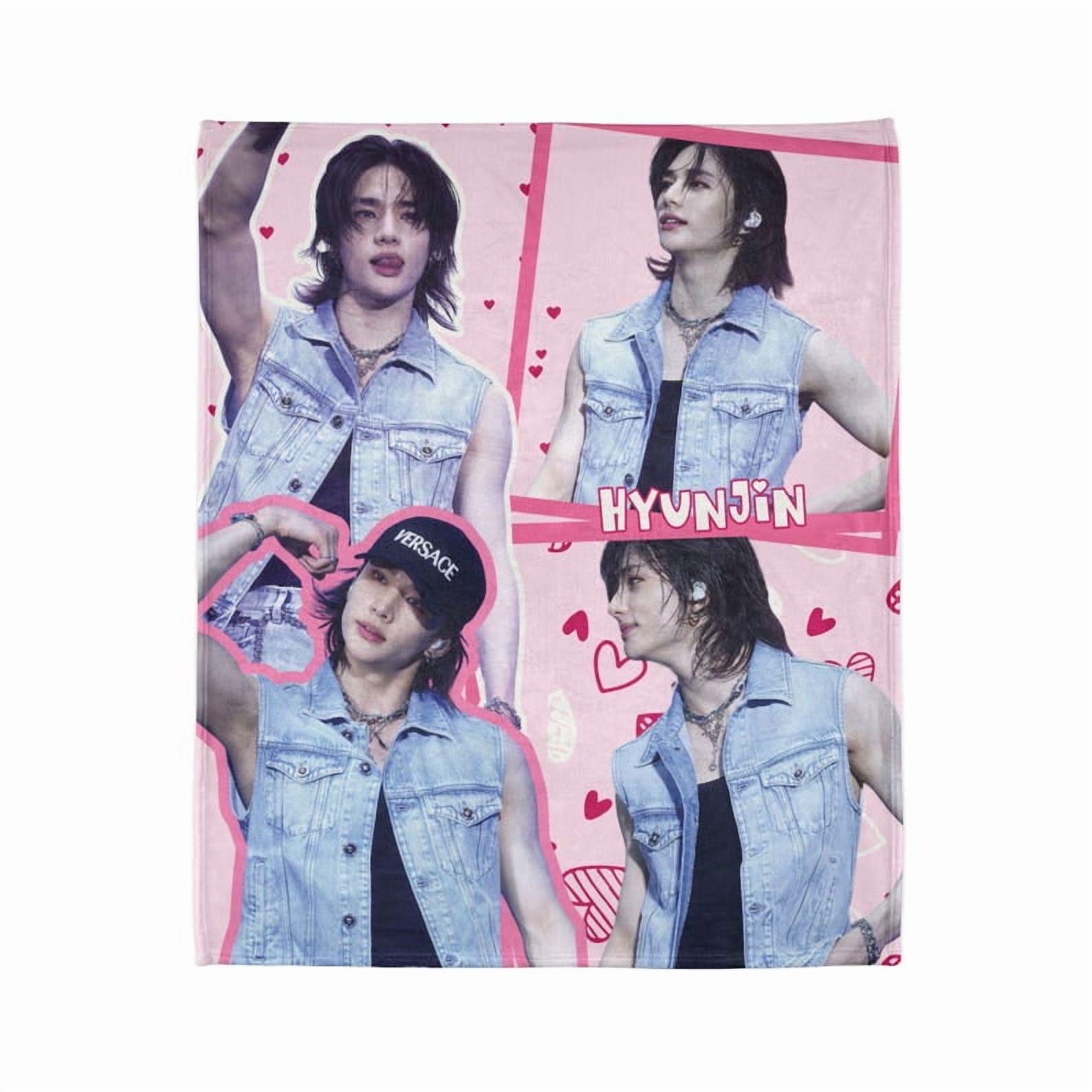 Hyunjin Stray Kids Blanket, Hyunjin Kpop Blanket, Kpop Custom Blanket ...