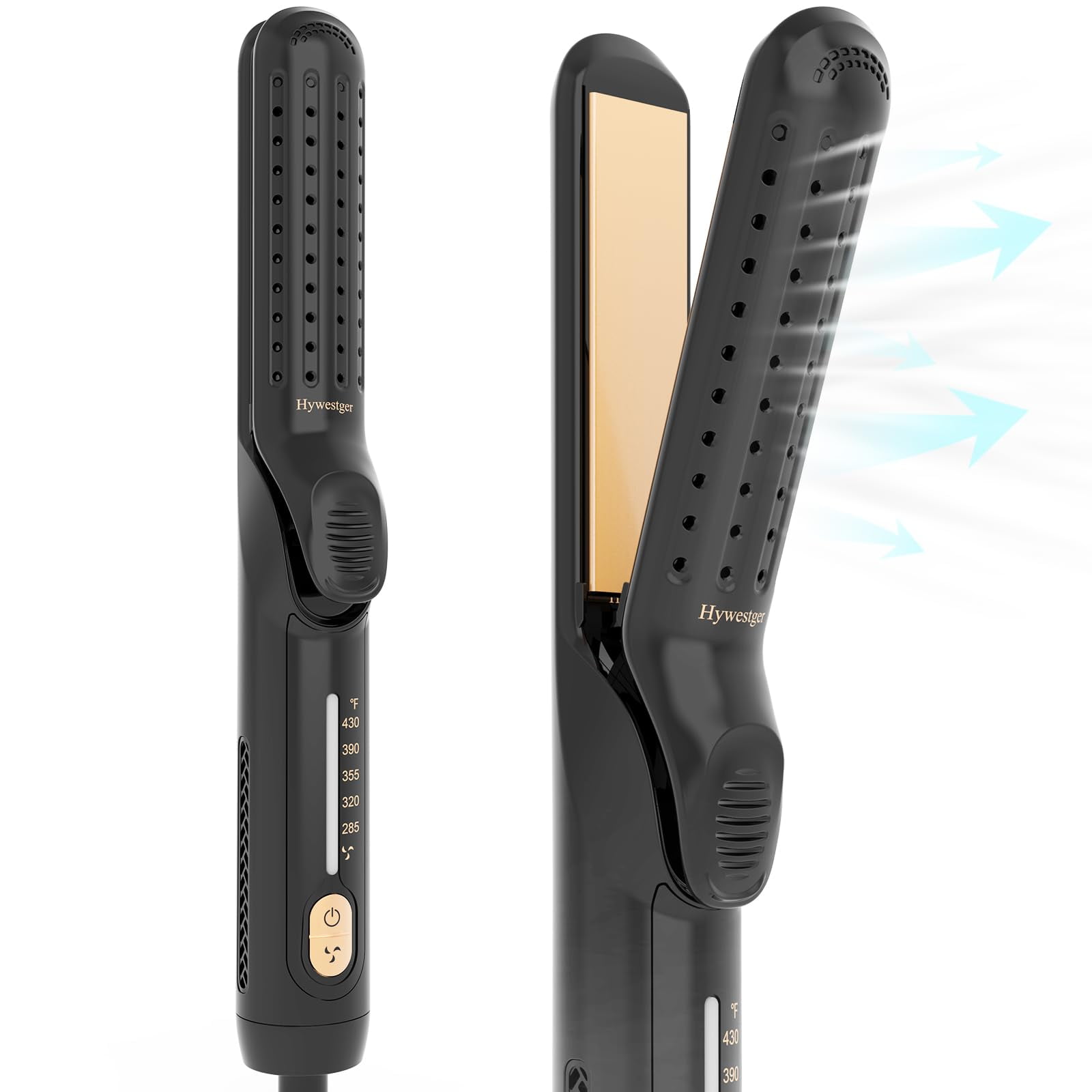 Hywestger Flat Iron Hair Straightener and Curler 2 in1 | 360° Airflow ...