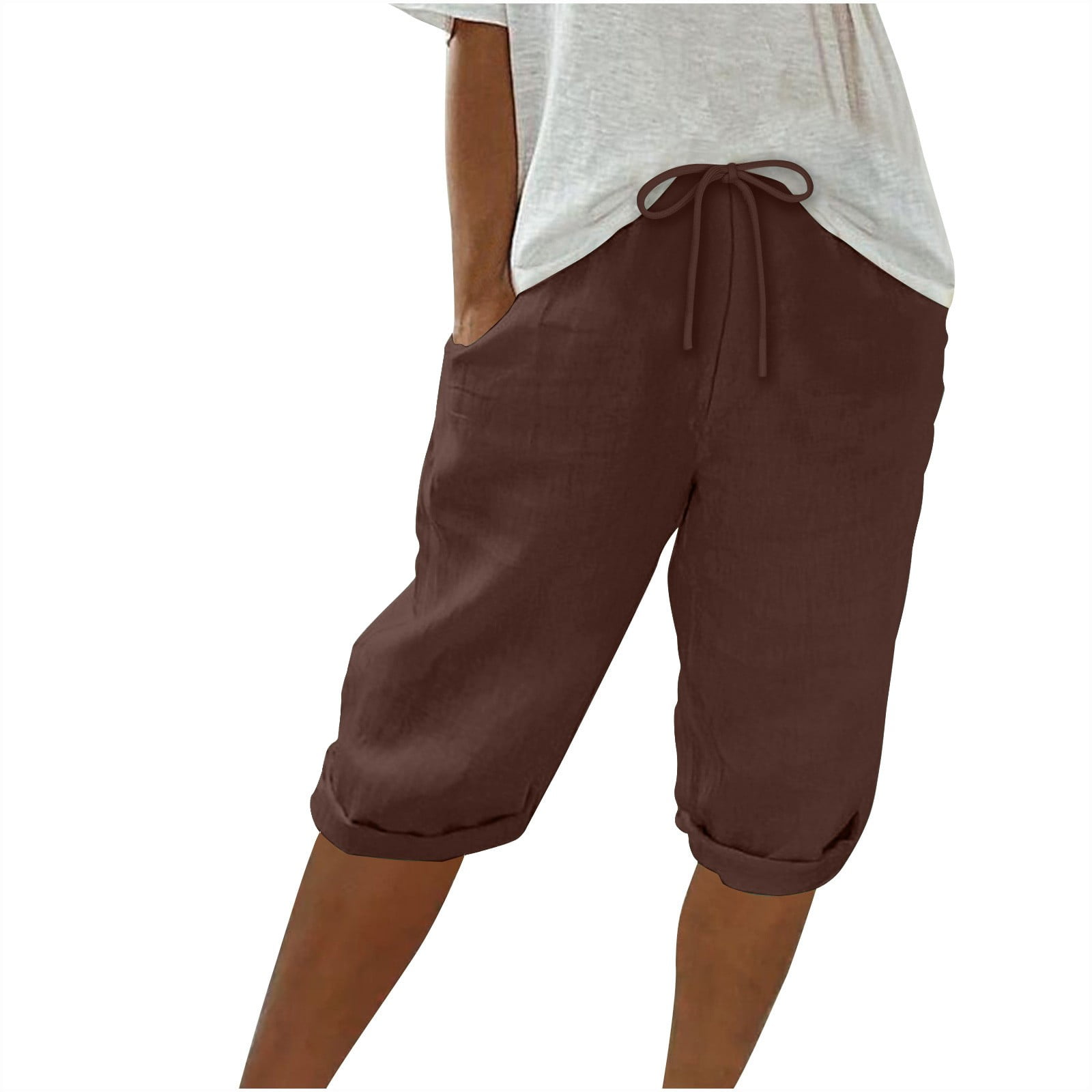 Hyxling Womens Capri Short Trousers Ladies Summer Soft Cropped Pants ...