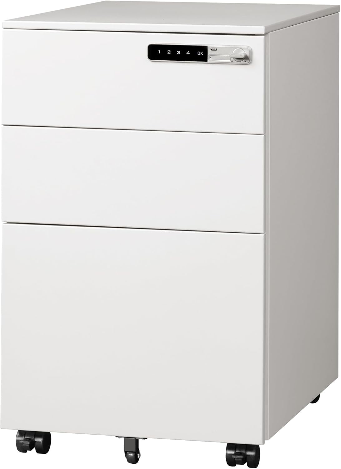 Hyxoo 3 Drawer File Cabinet with Combination Lock，Fully Assembled Metal ...