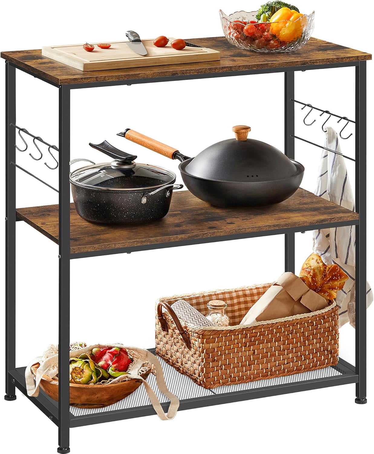 Hyxoo Bakers Rack, Kitchen Shelf, Kitchen Island, Microwave Oven Stand ...