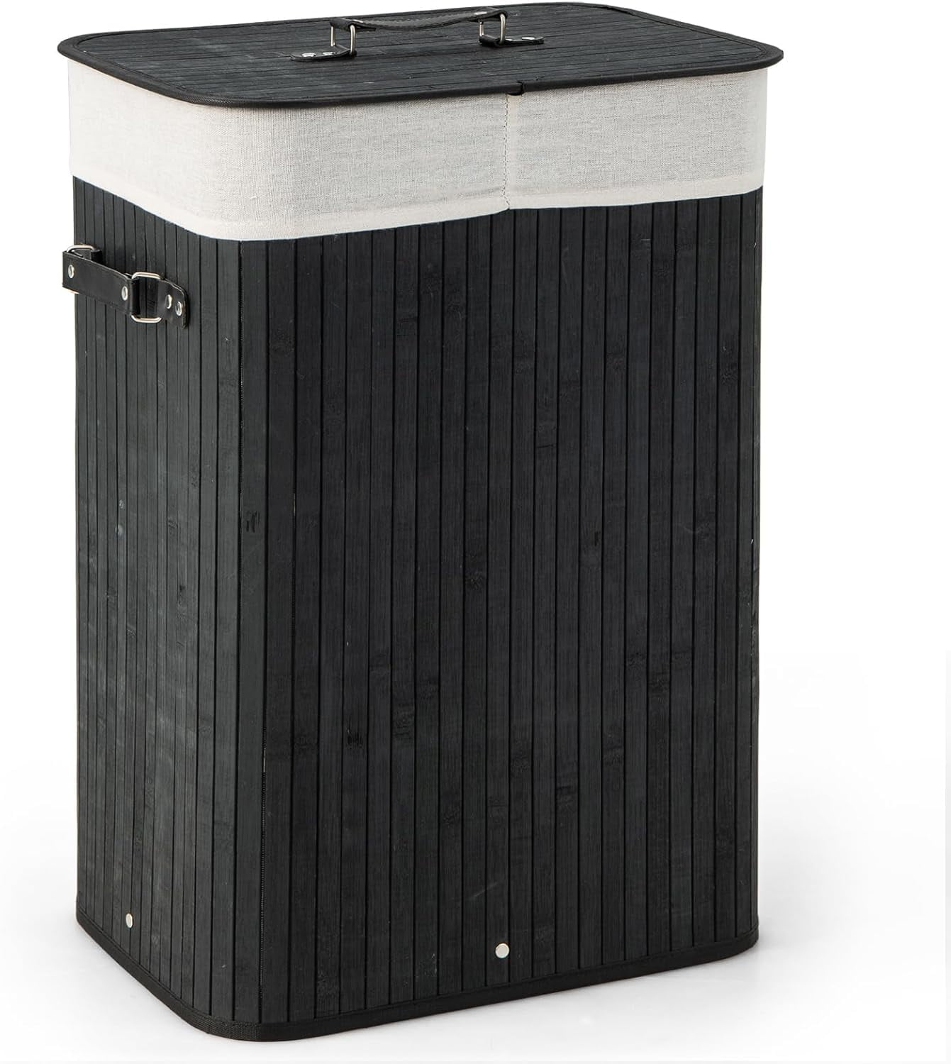 Hyxoo Bamboo Laundry Hamper with Lid, 72L Large & Tall Clothes Hamper ...