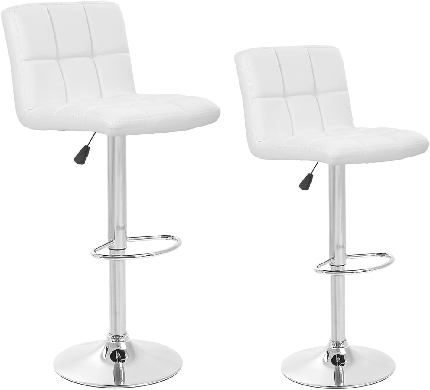 Hyxoo Bar Stools Set of 2, Modern Counter Height Bar Stools Faux PU ...