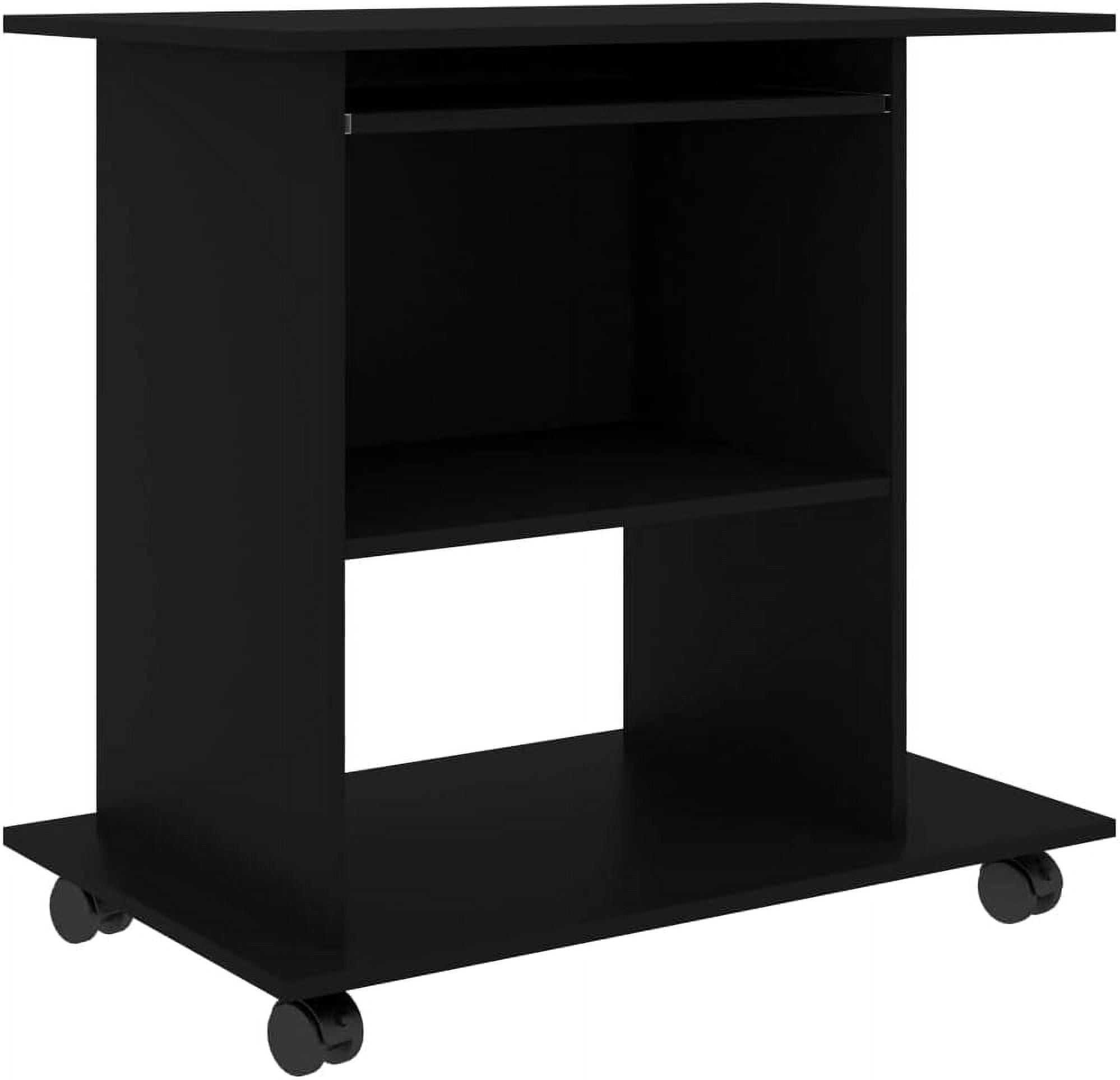Hyxoo Compact Computer Desk with Sliding Keyboard Tray and Shelves ...