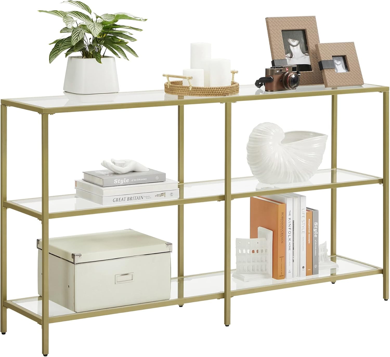 Hyxoo Console Table with 3 Shelves, Sofa Tables, Modern Entryway Table ...
