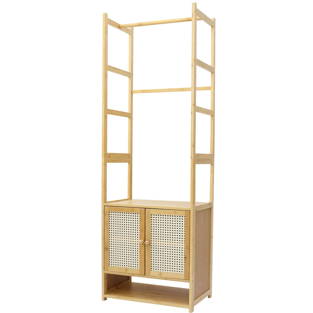 Hyxoo Heavy Duty Bamboo Garment Rack - Clothing Hanging Storage with ...