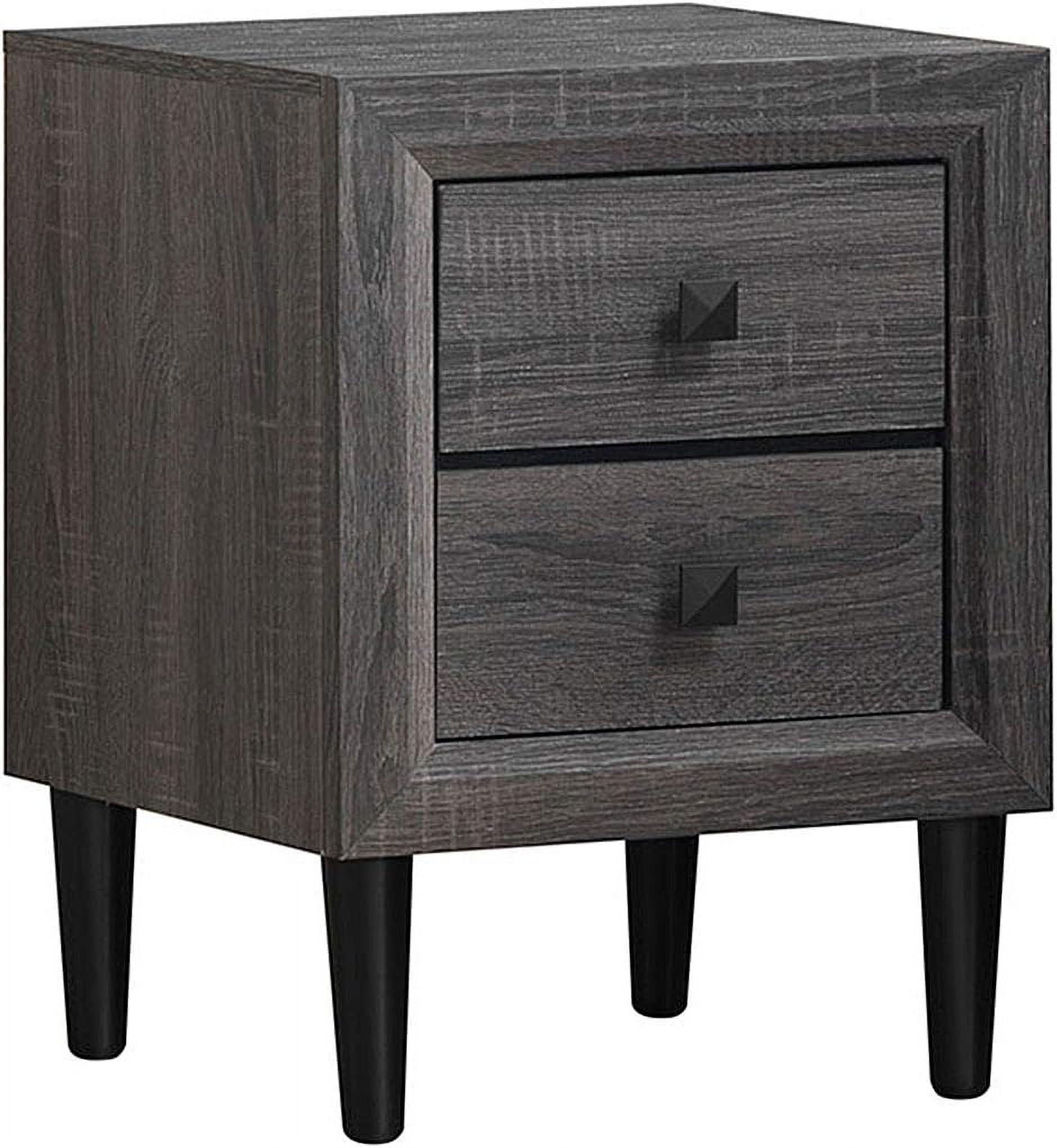 Hyxoo Nightstand with Drawer, Fully-Assembled 2-Drawer Bedside Tables ...