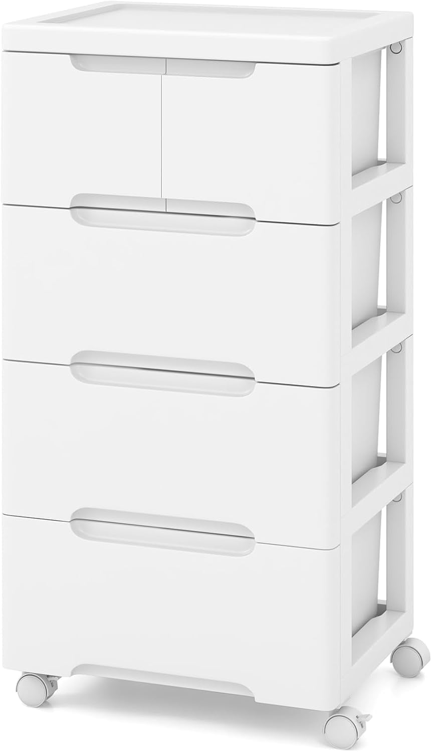 Hyxoo Rolling Storage Drawer Cart, 5 Drawers, Storage Unit on Wheels ...