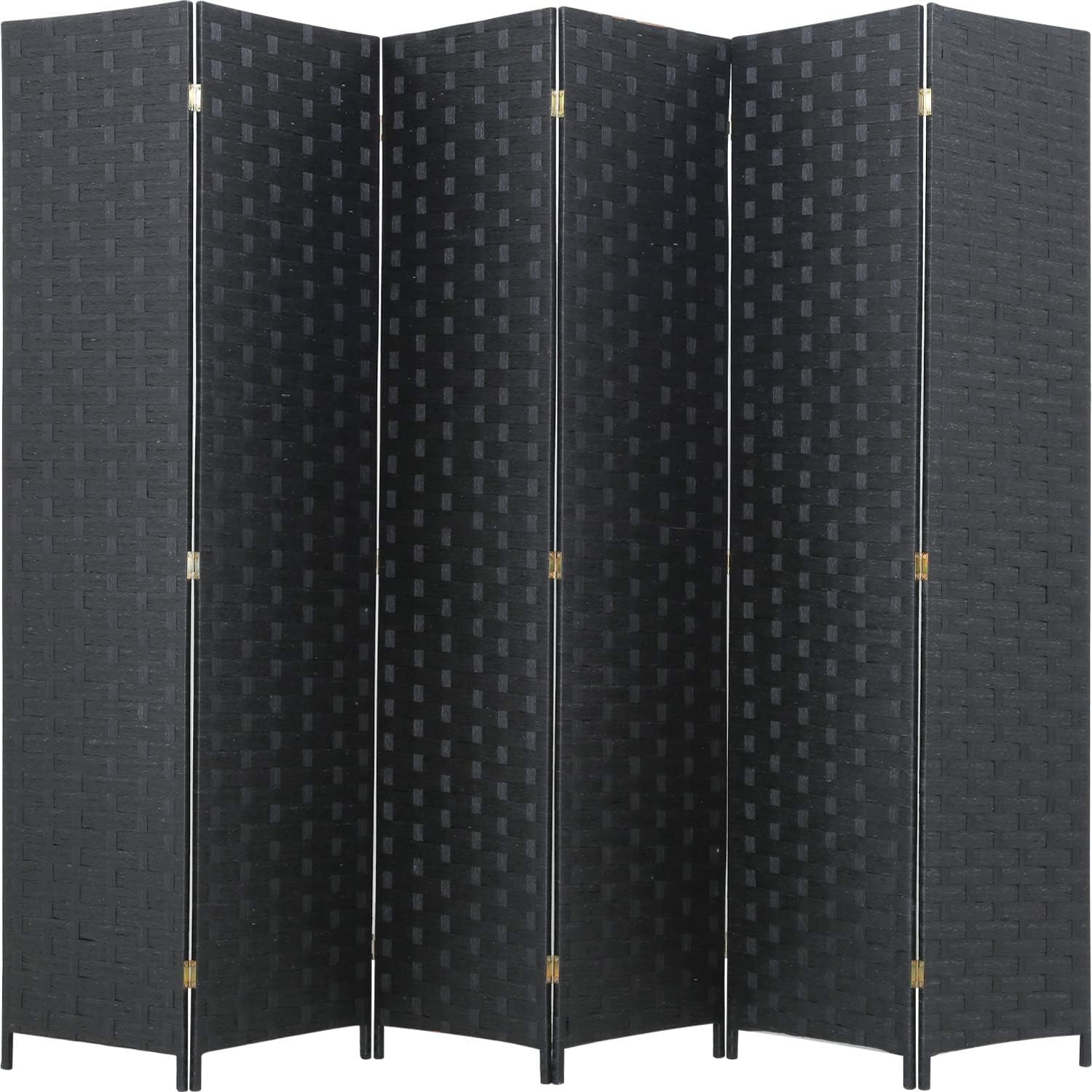 Hyxoo Room Divider Wood Screen 6 Panel Folding Portable Partition ...