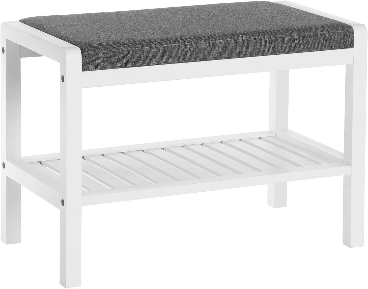 Hyxoo Shoe Rack Bench with Cushion Upholstered Padded Seat, Storage ...