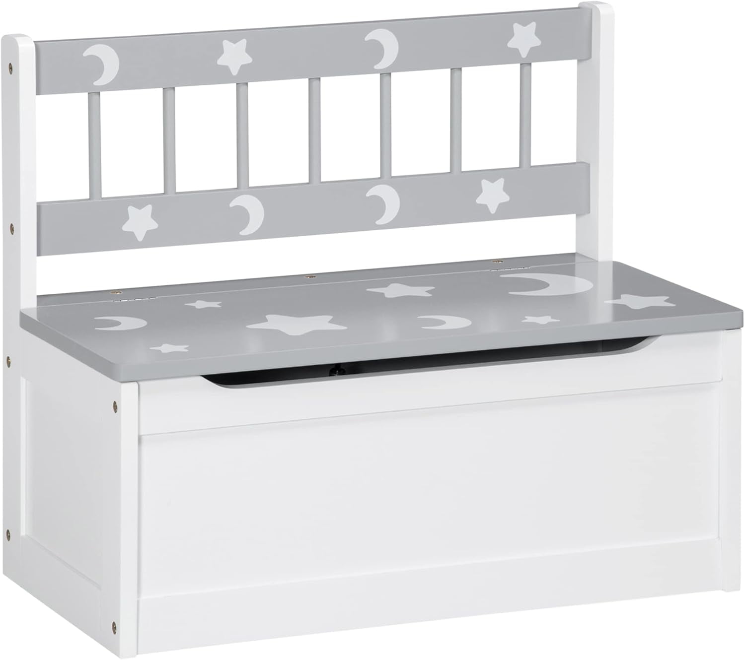 Hyxoo Toddler Toy Box Storage Bench with Large 27 L Interior, Kids ...