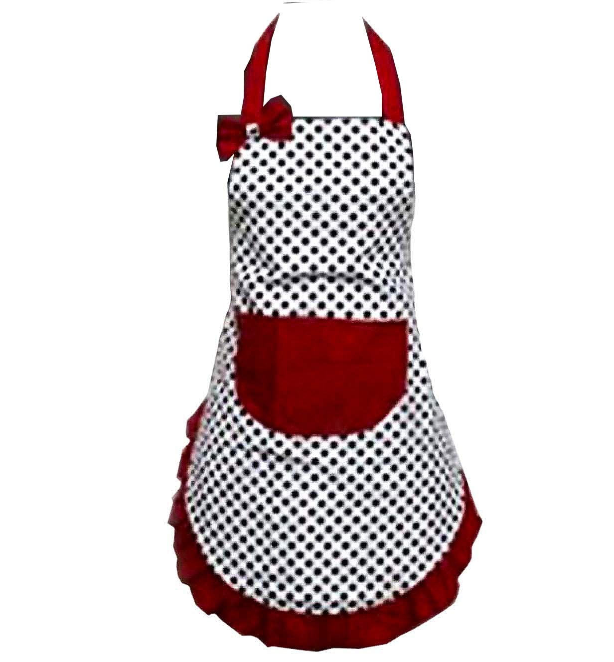 Hyzrz Lovely Lady Dot Canvas Funny Apron Restaurant Kitchen Aprons for ...