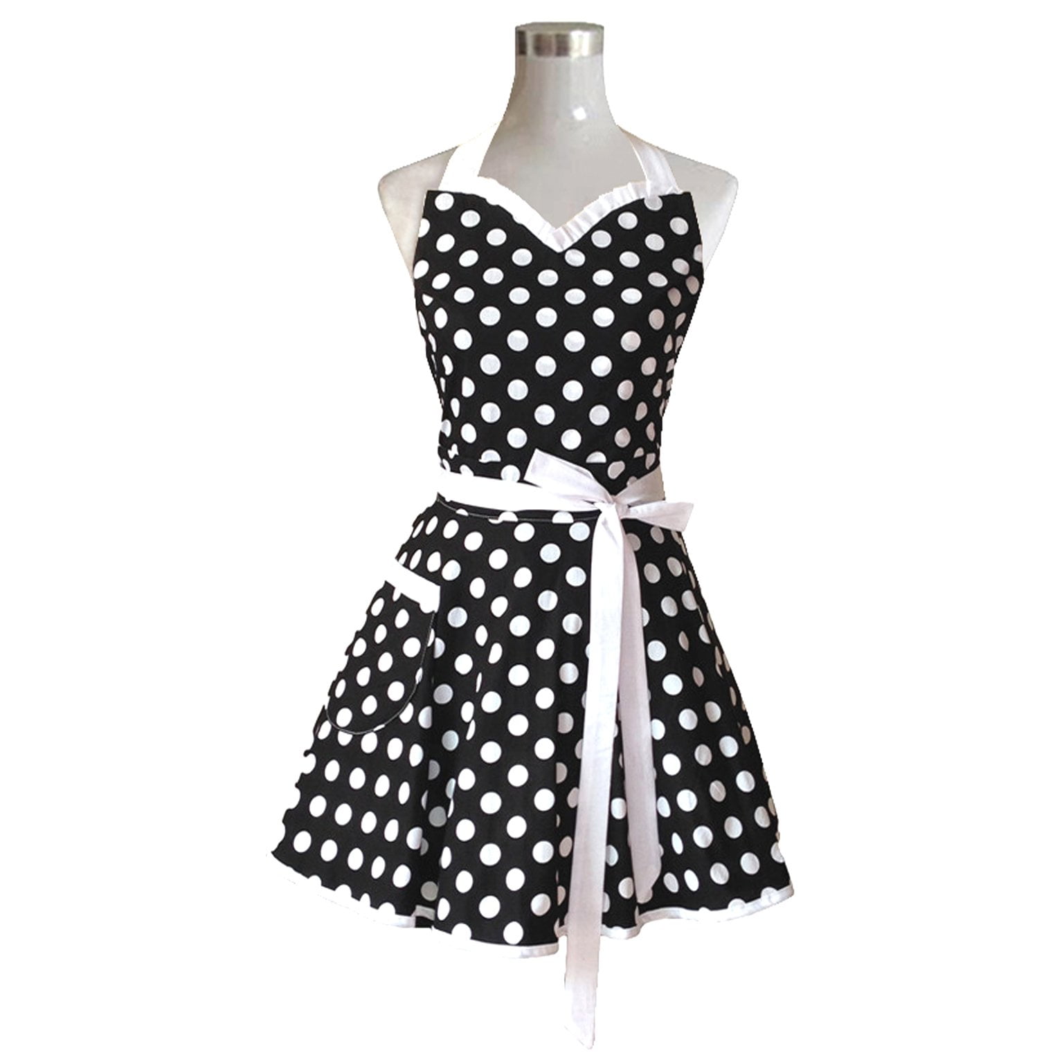 Hyzrz Lovely Sweetheart Retro Kitchen Aprons Woman Girl Cotton Polka ...