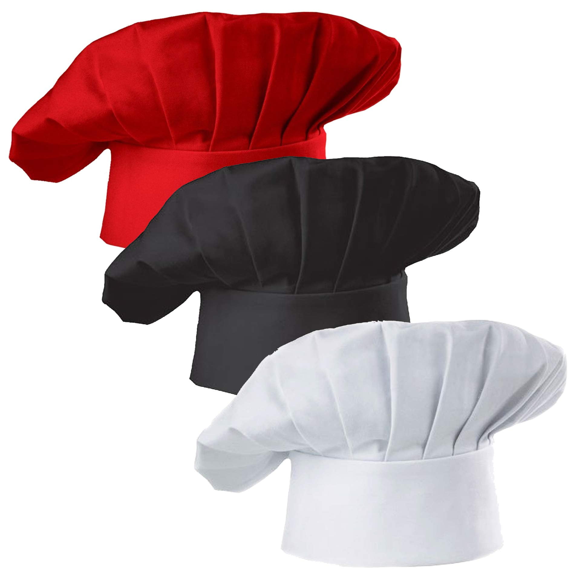 Hyzrz Set of 3 Pack Adult Chef Hat Adult Adjustable Elastic Baker ...