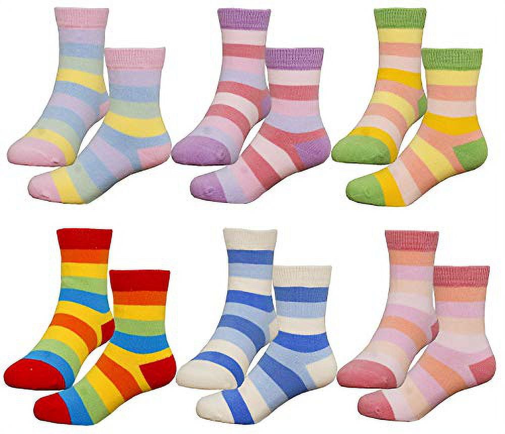 Hzcojulo Kids Toddler Girls Cotton Crew Socks, Fun Multicolor Gift Set ...