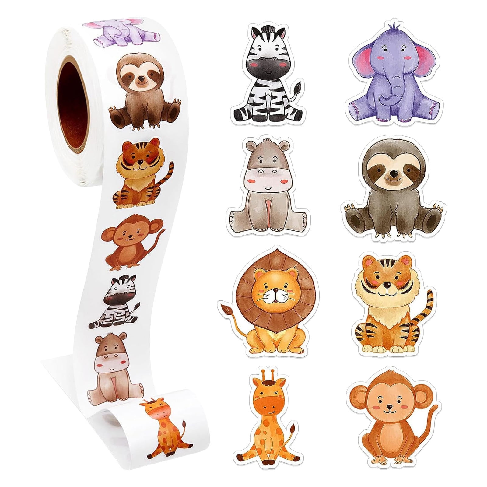 Hzrsly 500-Piece Adorable Nursing Sloth & Giraffe Sticker Roll for Kids ...