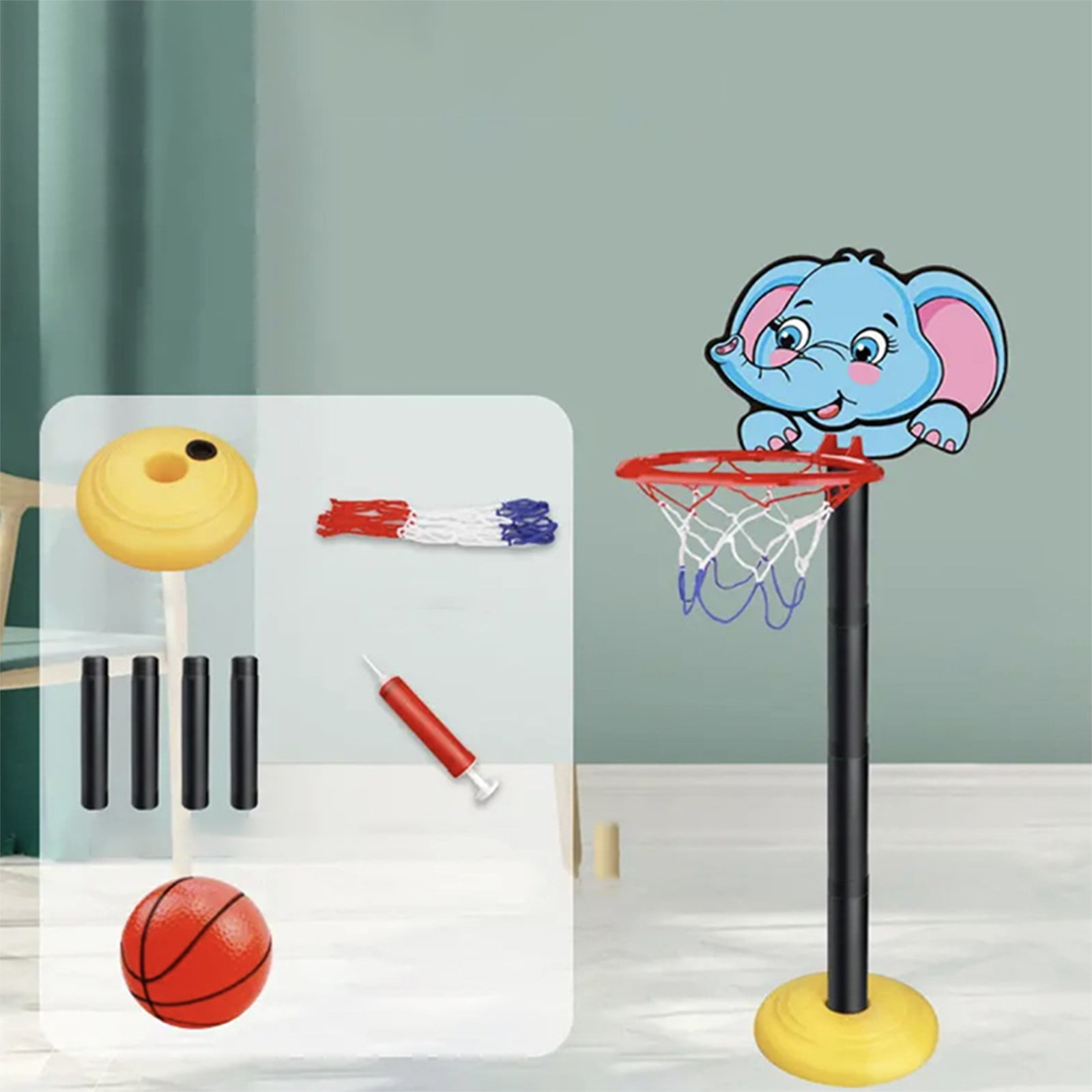 Hzrsly Adjustable Children's Basketball Hoop Set with Portable Frame ...