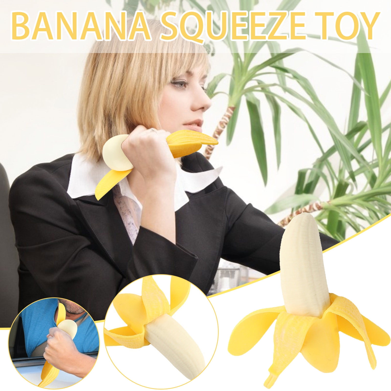 Hzrsly Banana Toy Banana Banana Fidget Toy Fake Banana Corn Toy Fake ...