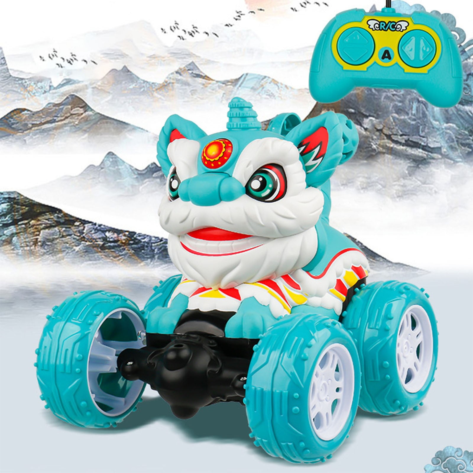 Hzrsly Children's Remote Control Lion Dance Stunt Car - 360Â° Rotating ...