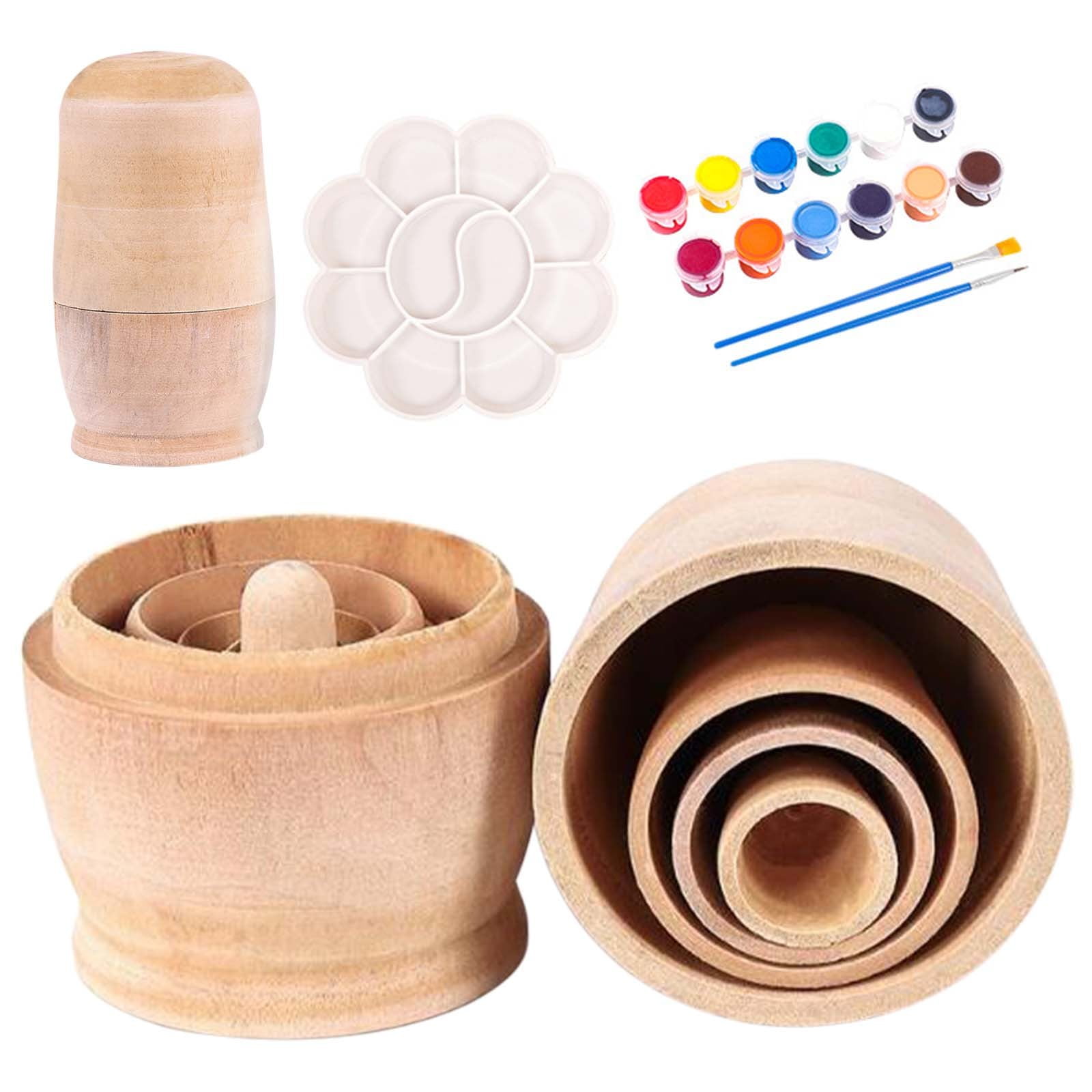 Hzrsly DIY Russian Nesting Doll Kit - Hand-Painted Craft for Kids ...