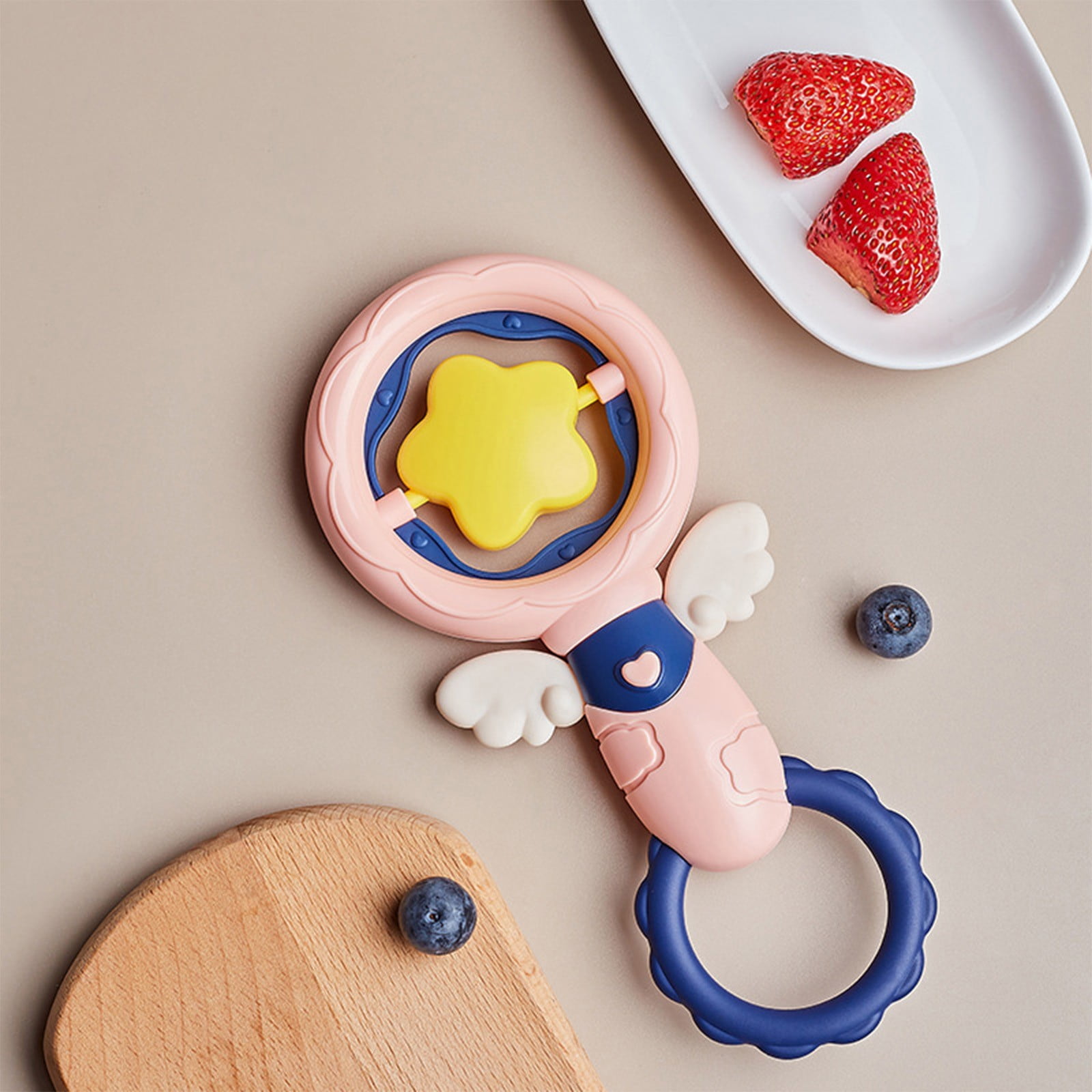 Hzrsly Early Childhood Educational Toy - Pink Hand Cranked Rattle ...