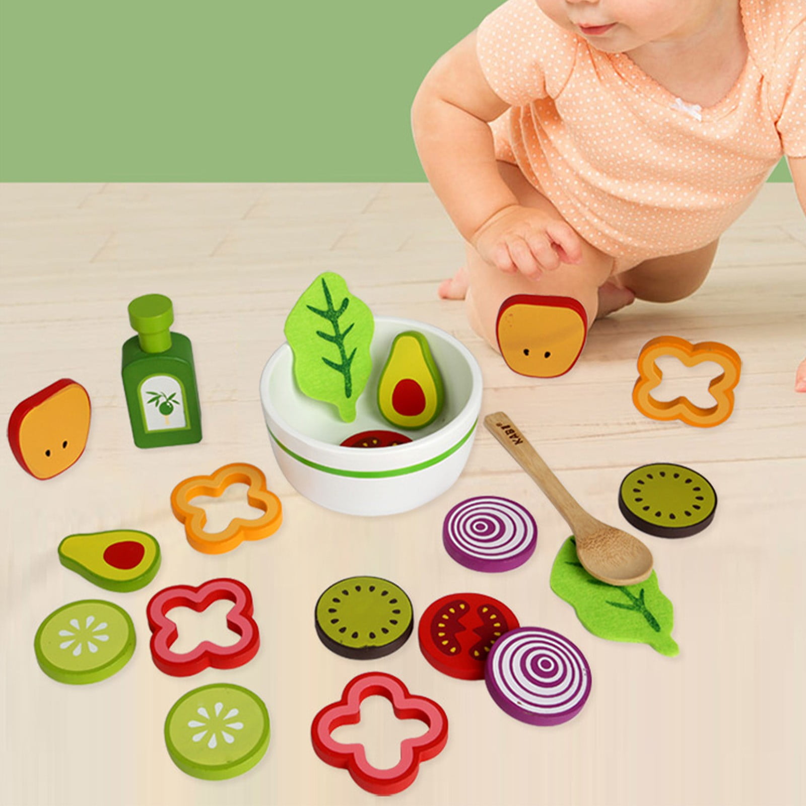 Hzrsly Educational Children's Fruit & Vegetable Salad Play Set - Boosts ...
