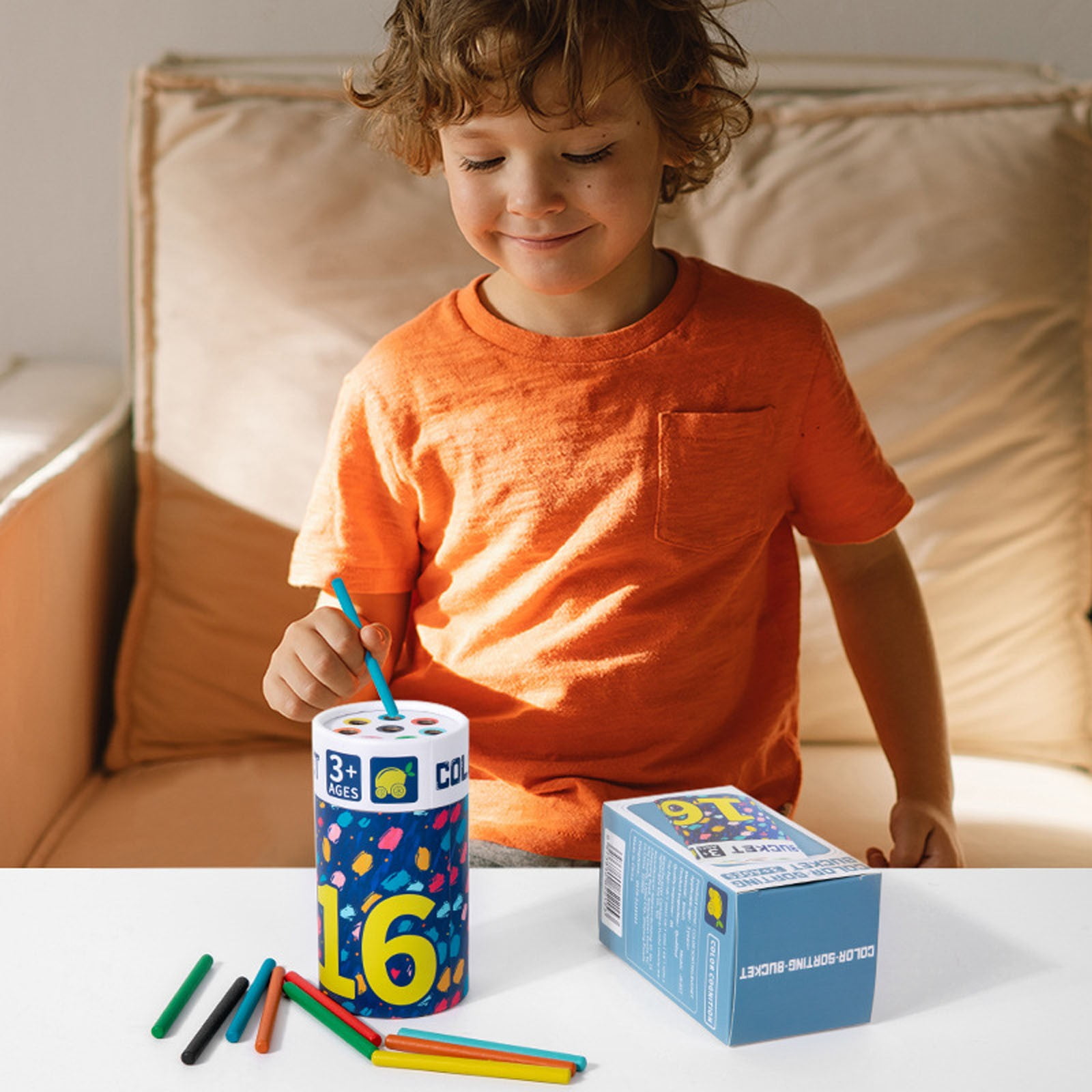 Hzrsly Educational Color Sorting Bucket Toy for Toddlers Aged 1-3 ...