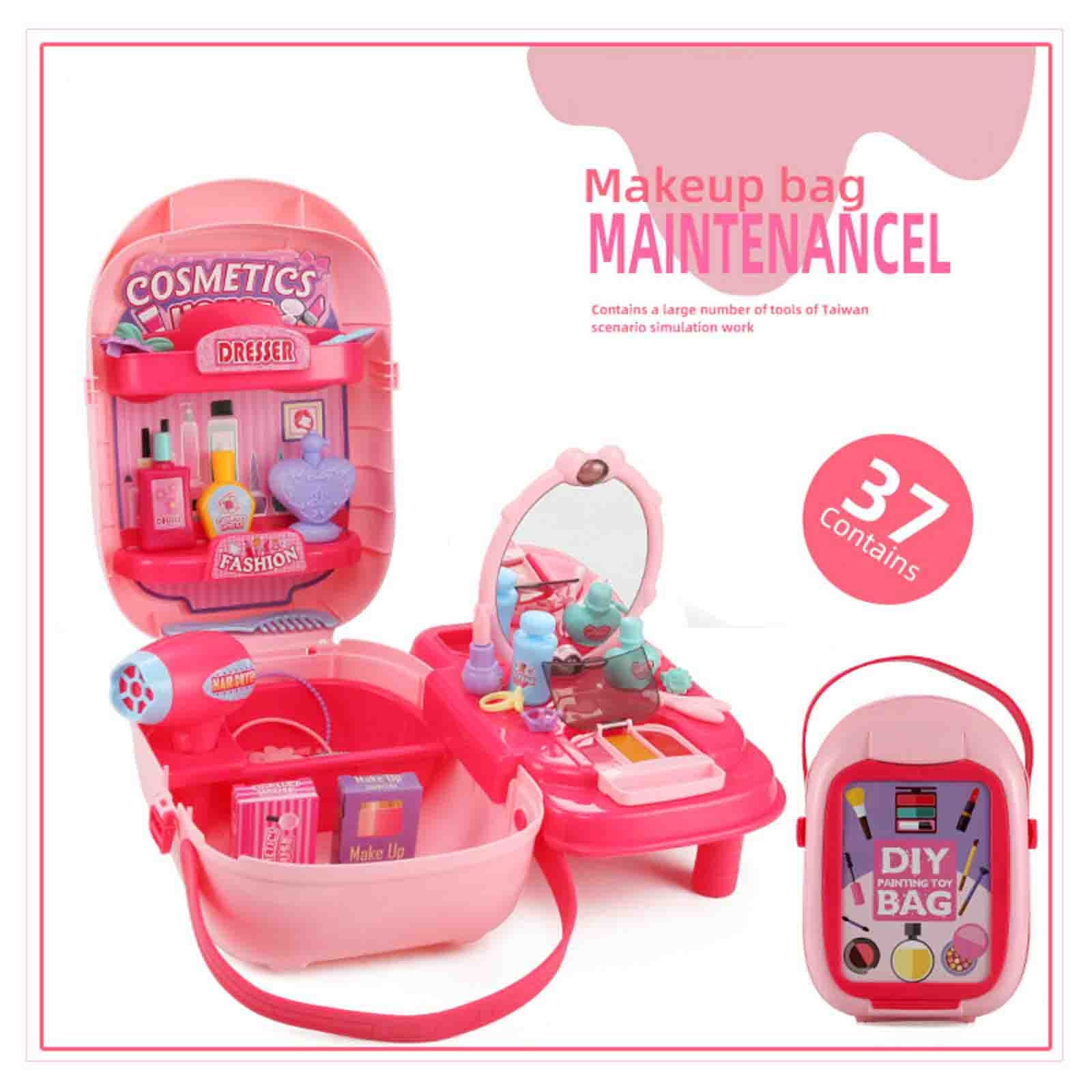 Hzrsly Mini Suitcase Themed DIY Play House Toy Set - Includes Tableware ...