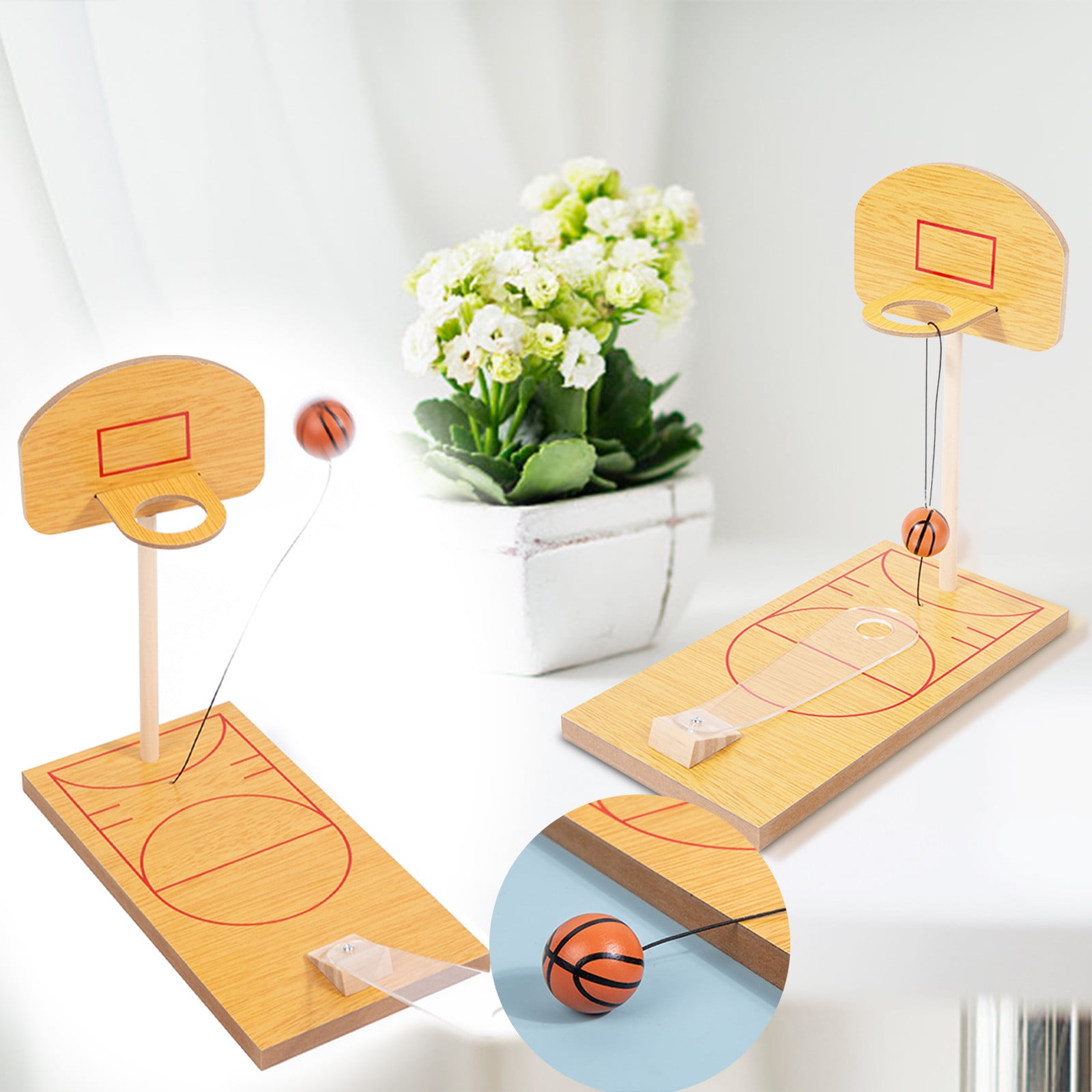Hzrsly Table Top Mini Basketball Game Set-Tabletop Wooden Board Mini ...