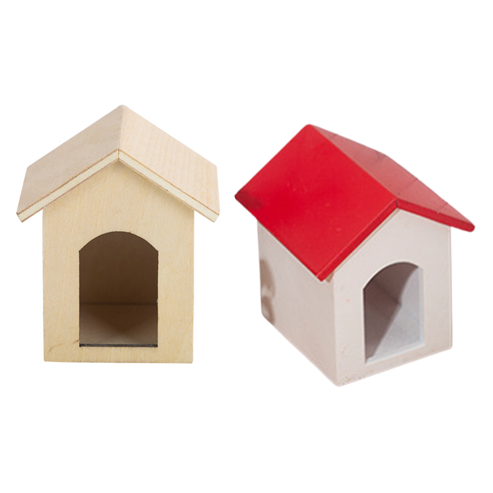 Hzsb 1:12 Miniature Wooden Dog House Micro Landscape for Dollhouse ...