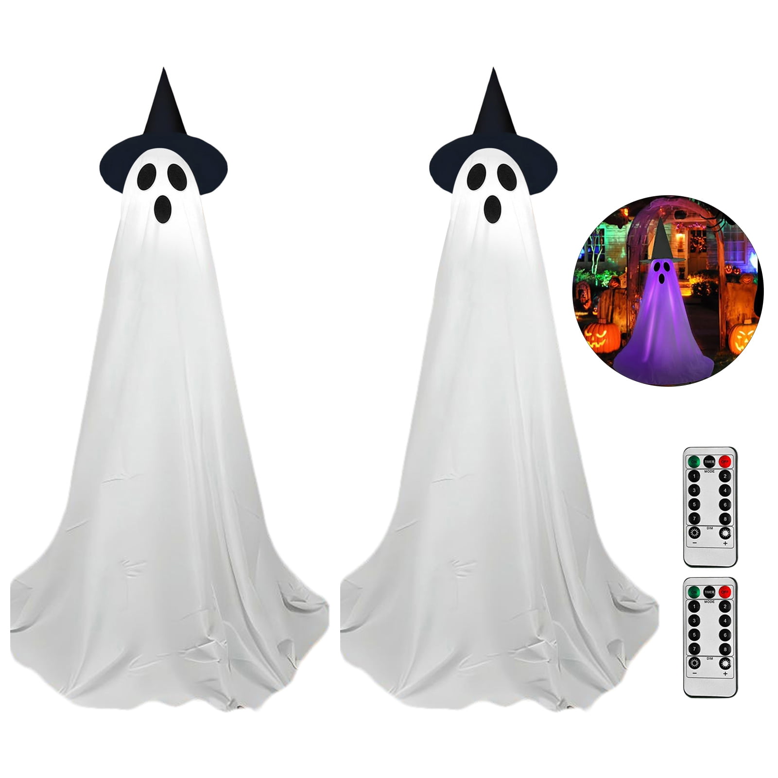 Hzsb 1/2 Pcs Halloween Ghost Decoration Light Up Standing Ghost with ...
