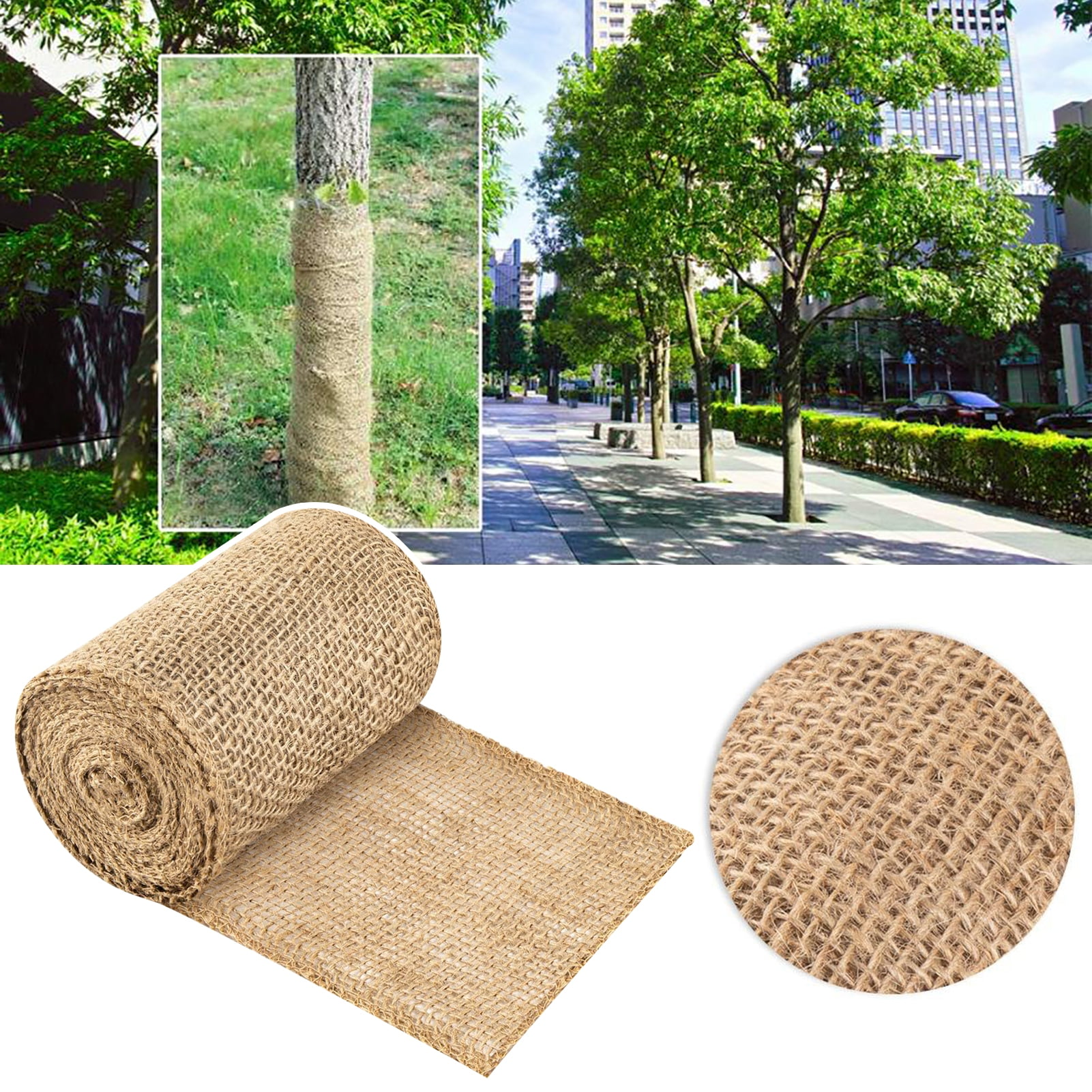 Hzsb 1 Roll 300/500CM Burlap Tree Protector Wrap Winter Cold Weather Outdoor Garden Tree Trunk ...