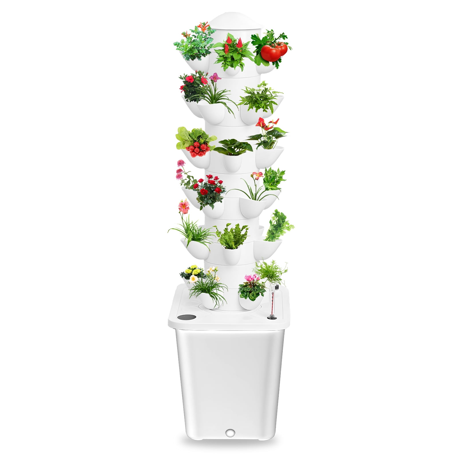 Hzsb 1 Set Hydroponic Growing Tower with 10L Tank, 6 Layers 30 Plants ...