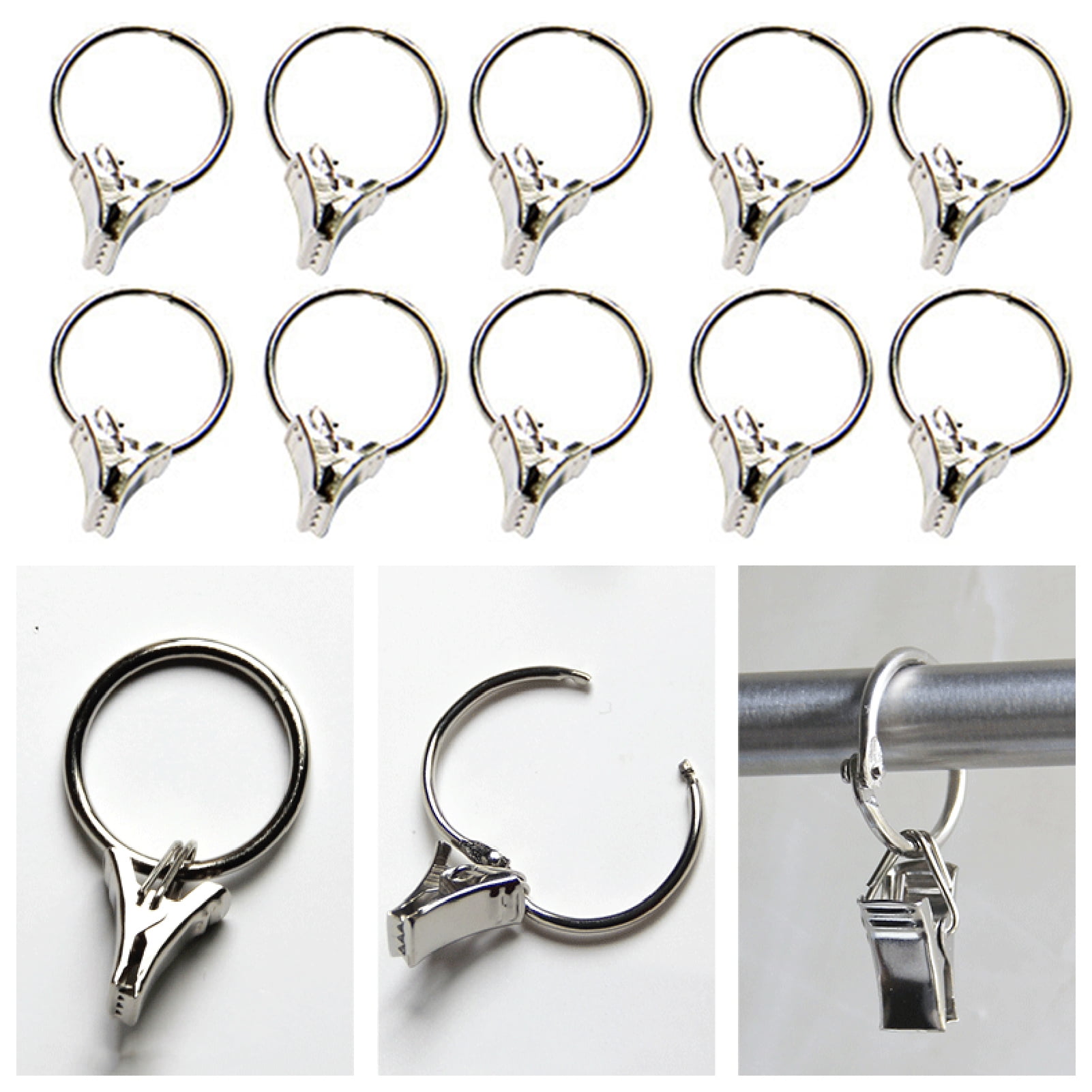 Hzsb 10Pcs Curtain Hook Openable Ring Rust-resistant Easy Sliding with ...