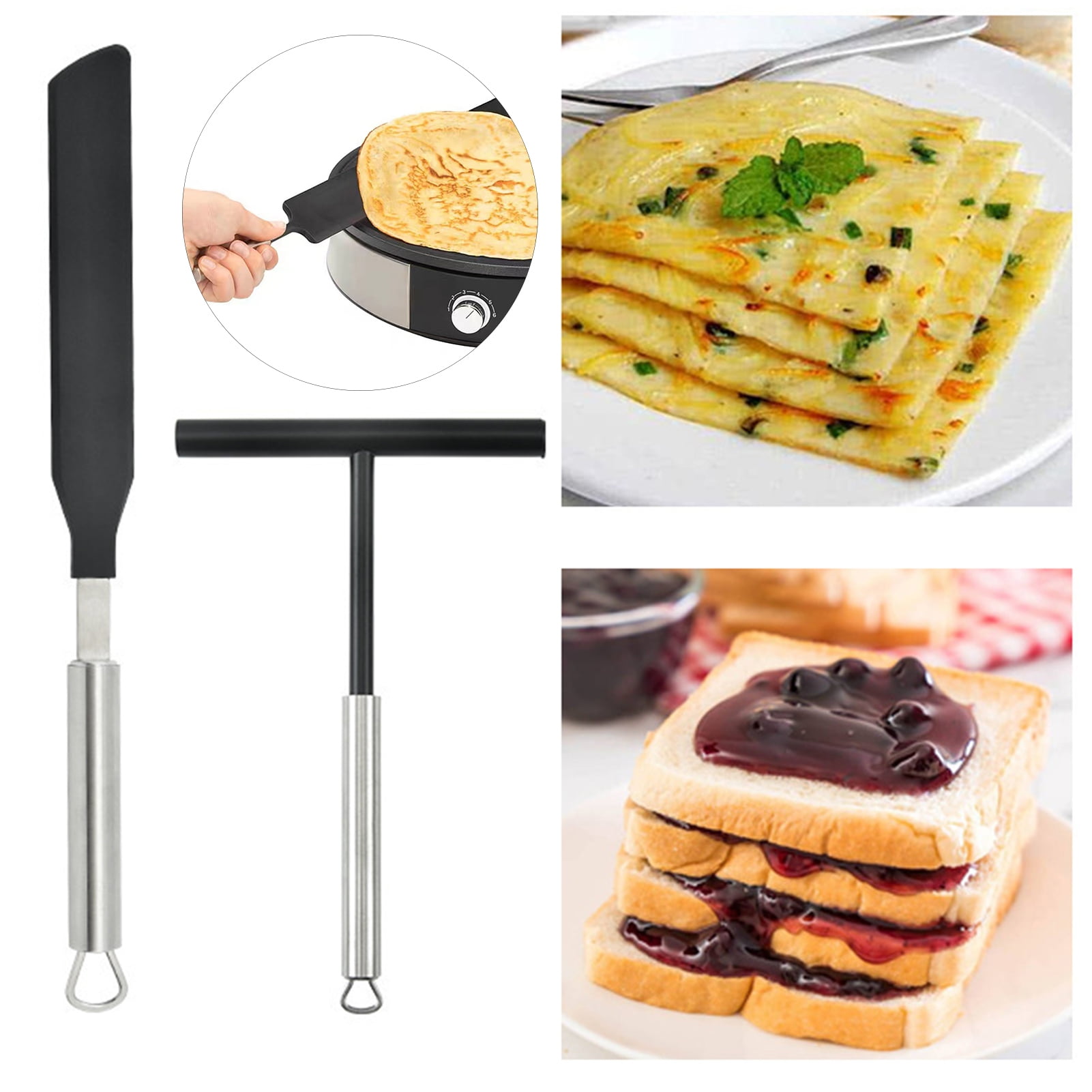Hzsb 1PC/1 Set Pancake Spatula Stainless Steel French Crepe Spreader ...