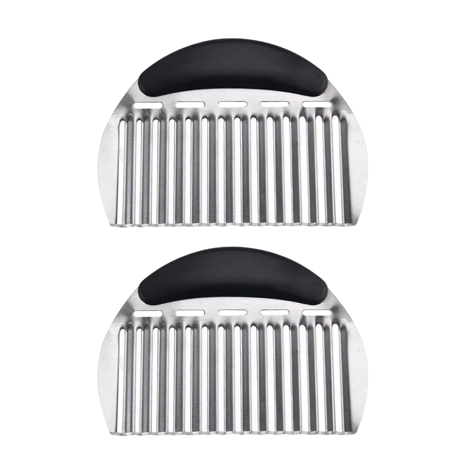 Hzsb 2 Pcs Crinkle Slicer - Stainless Steel Wavy Potato Cutter with ...