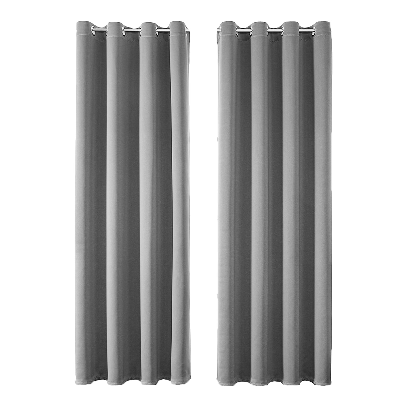 Hzsb 2 Pcs Window Curtains Dark Color Sunshade Rod-through Grommet ...