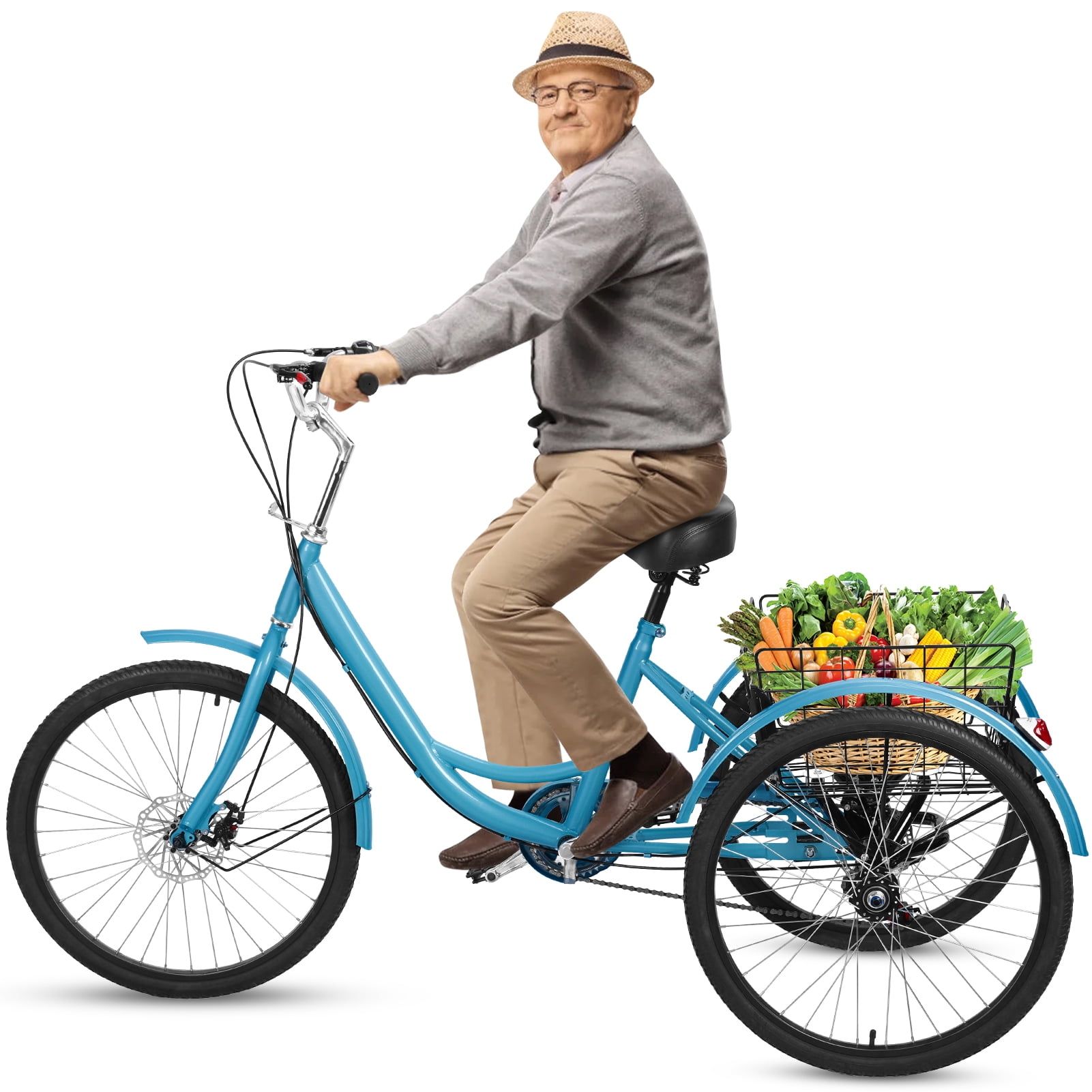 Hzsb 24 Inch Adult Tricycle, Drift Trike for Adult, 7 Speed Tricycle ...
