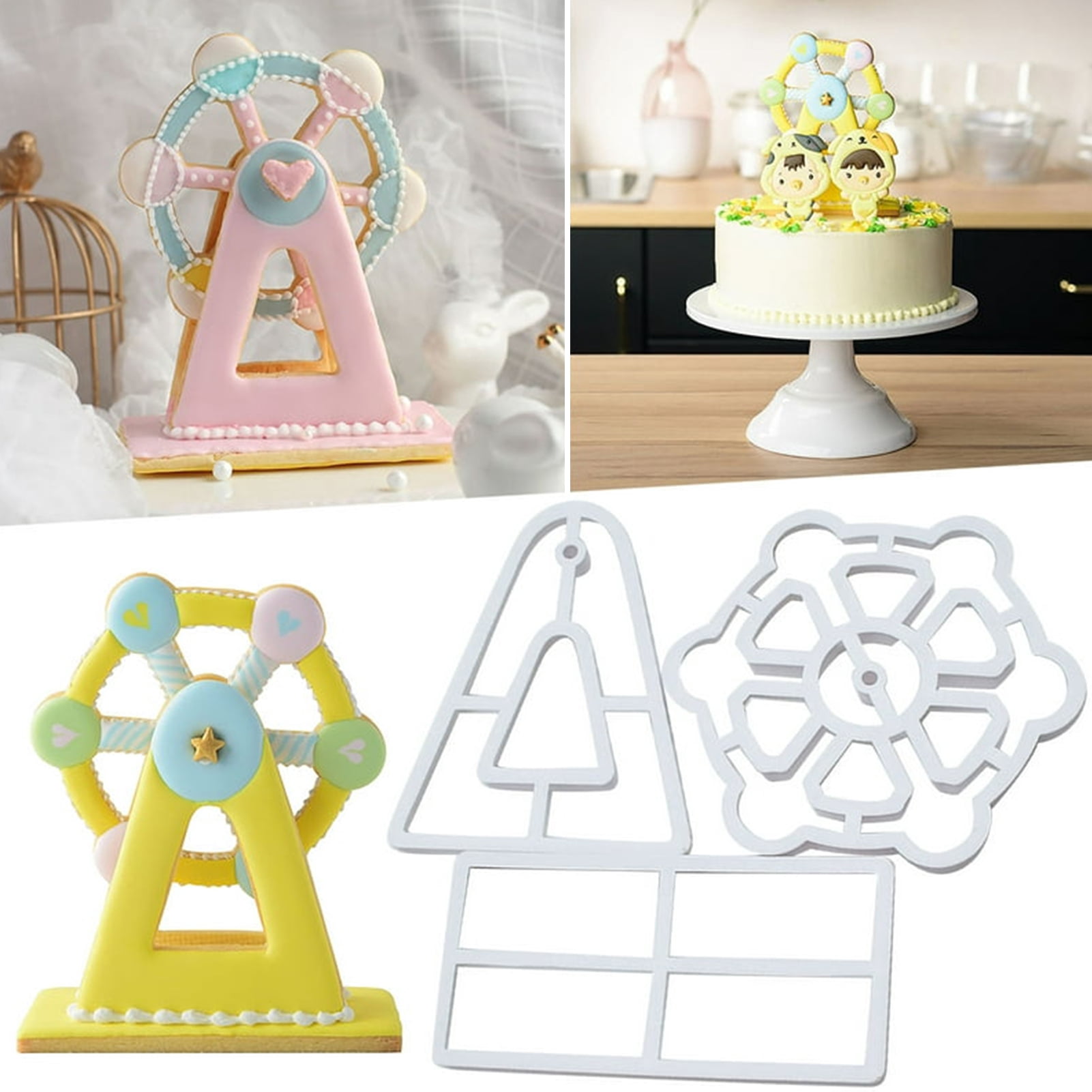 Hzsb 3Pcs Biscuit Molds Romantic Ferris Wheel Shaped Biscuit Cutter ...