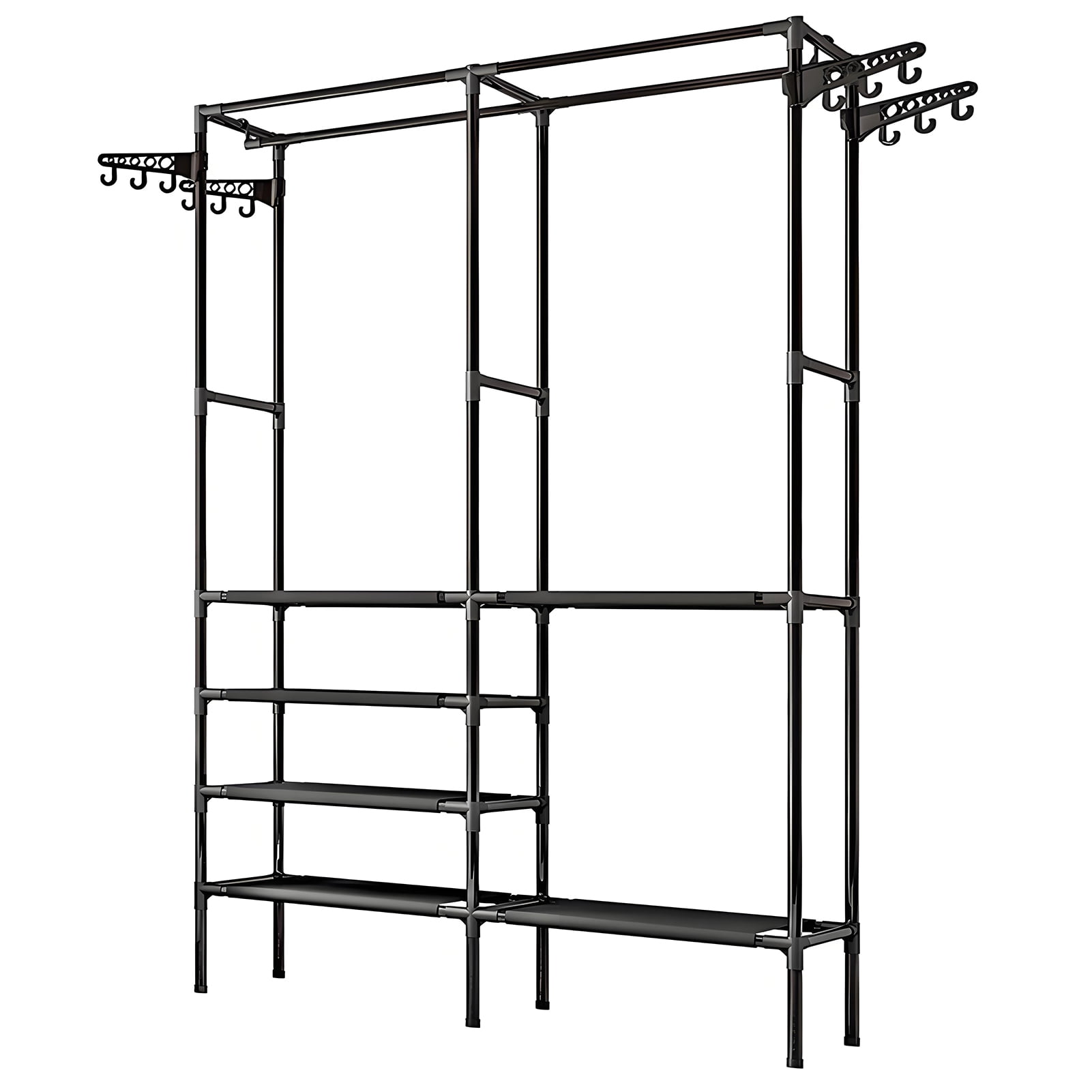 Hzsb 4-Tier Garment Rack, Heavy Duty Clothes Rack with Extended Hanger ...