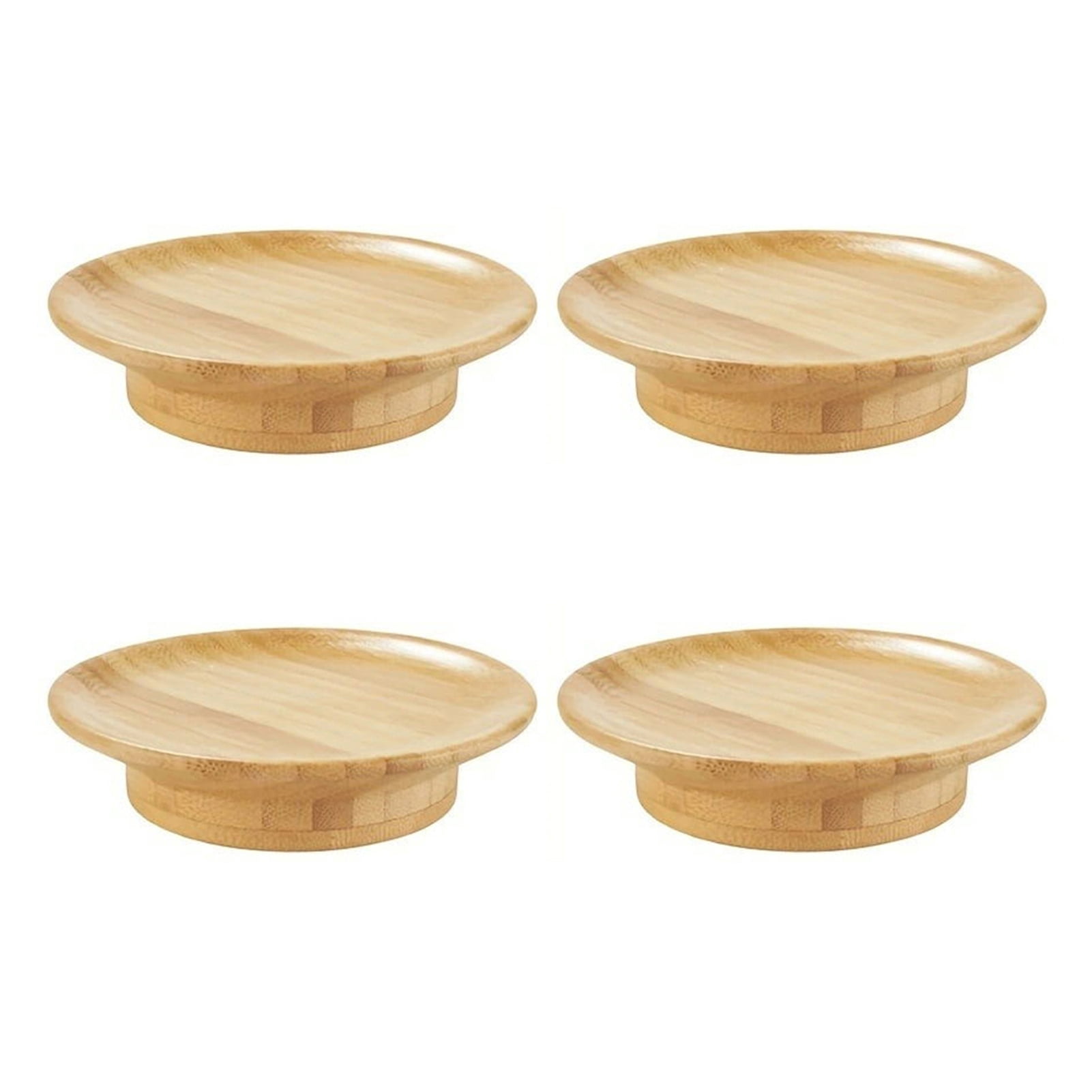 Hzsb 4Pcs Bamboo Wine Glass Coaster Plate Wine Glass Charcuterie Topper ...