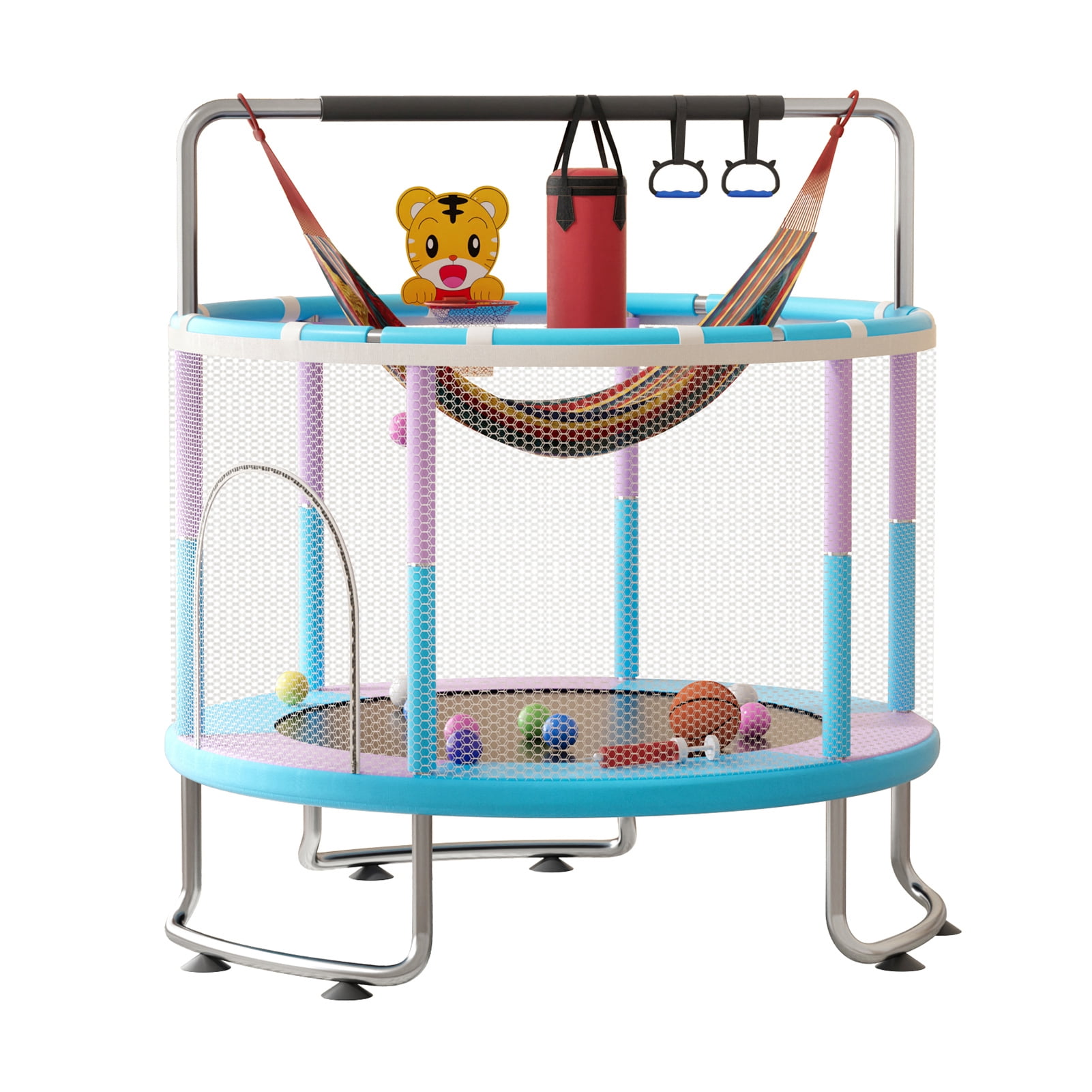 Hzsb 5FT Kids Trampoline, Adjustable Baby Toddler Trampoline with ...
