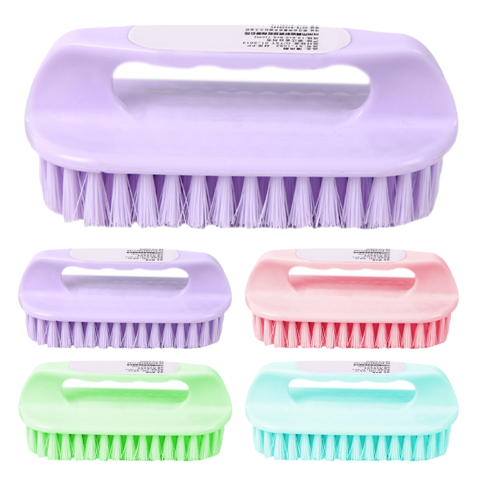 Hzsb 5Pcs Scrubbing Brushes with Ergonomic Handle Heavy-Duty Stiff Nylon Bristles Reusable ...