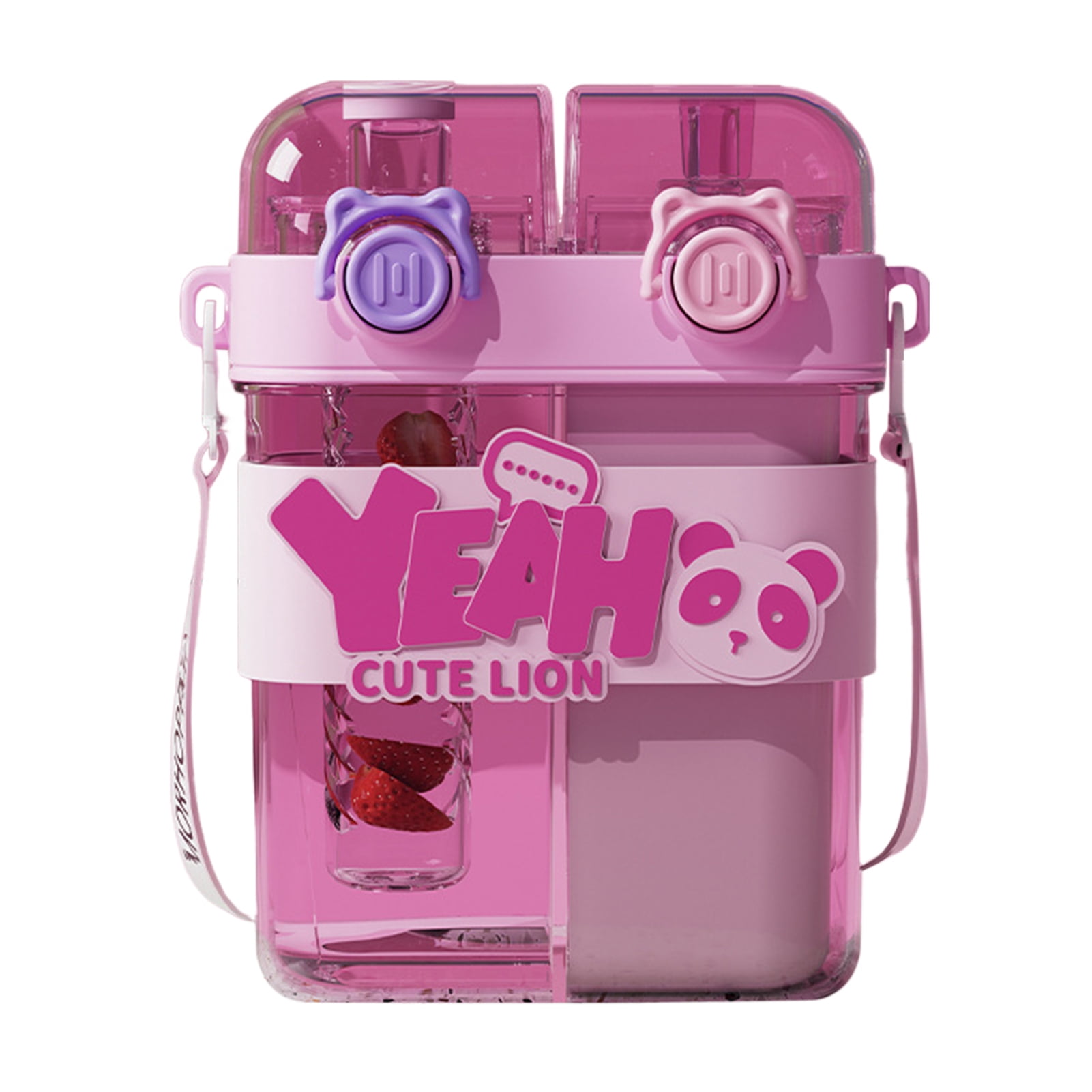 Hzsb 760ML Water Bottle with Straw Strap Dual Chamber Water Cup for ...